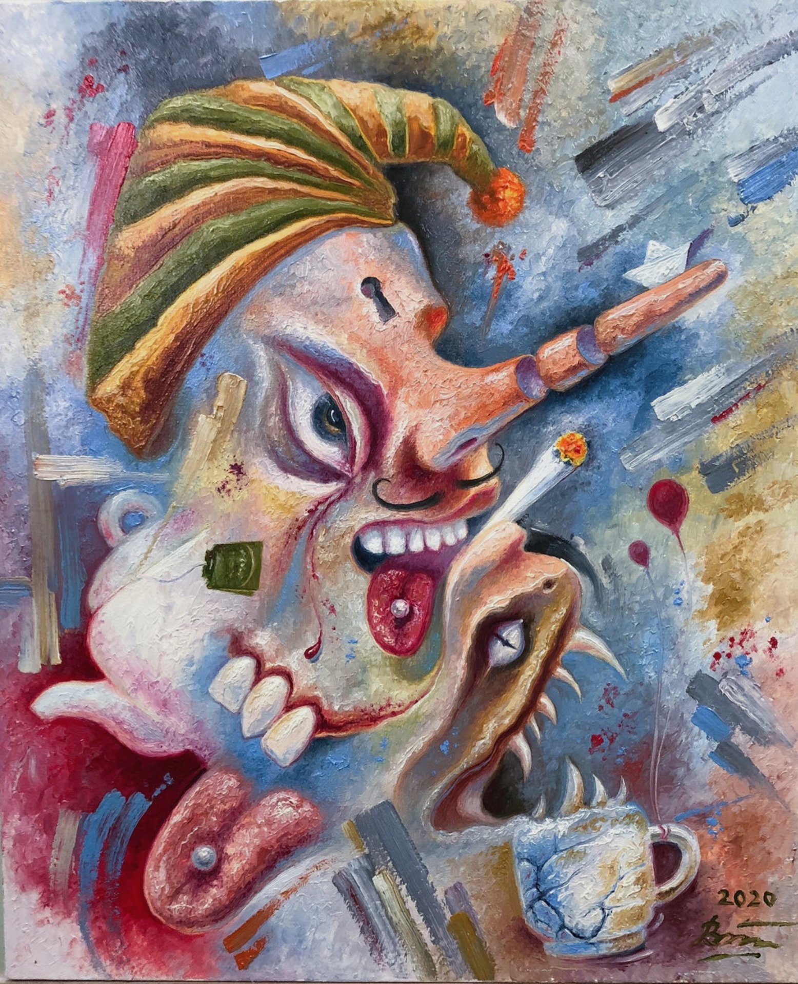 Morning Tea Drinking Painting by Serhii Voichenko