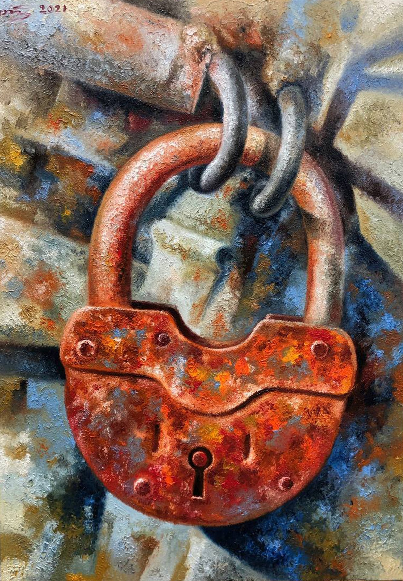 Old lock Painting by Serhii Voichenko - Jose Art Gallery