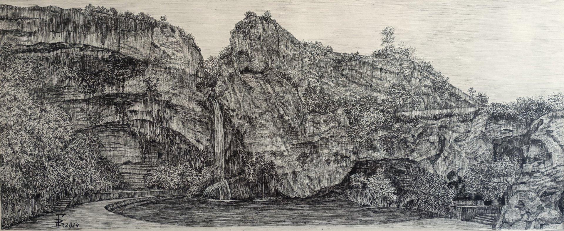 Cave of Turche, Buñol Drawing - Vera Glotova
