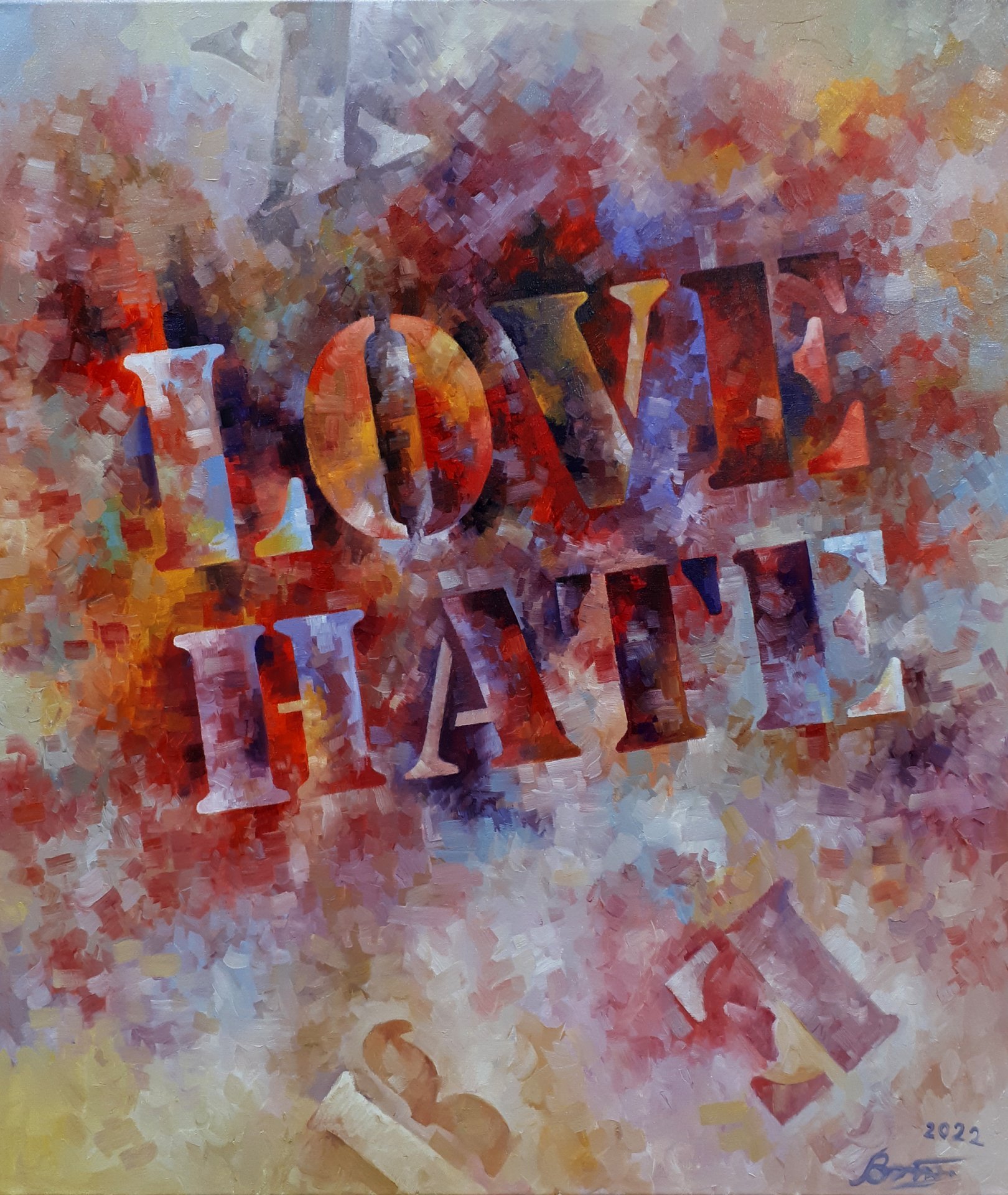 LOVE-HATE Painting by Serhii Voichenko - Jose Art Gallery