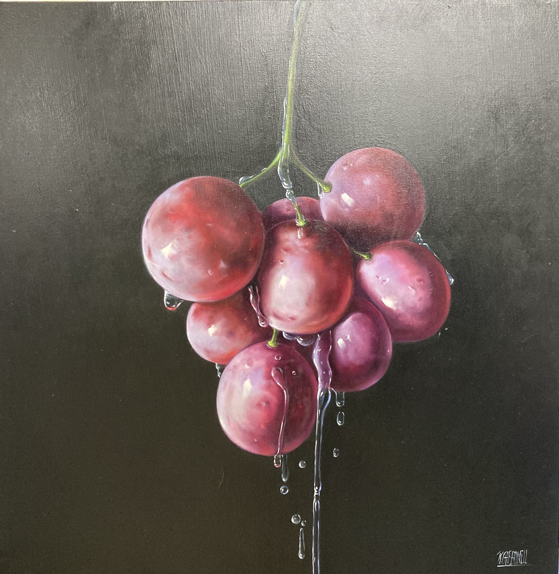 Bunch of fresh grapes Painting by Giorgio Pipo