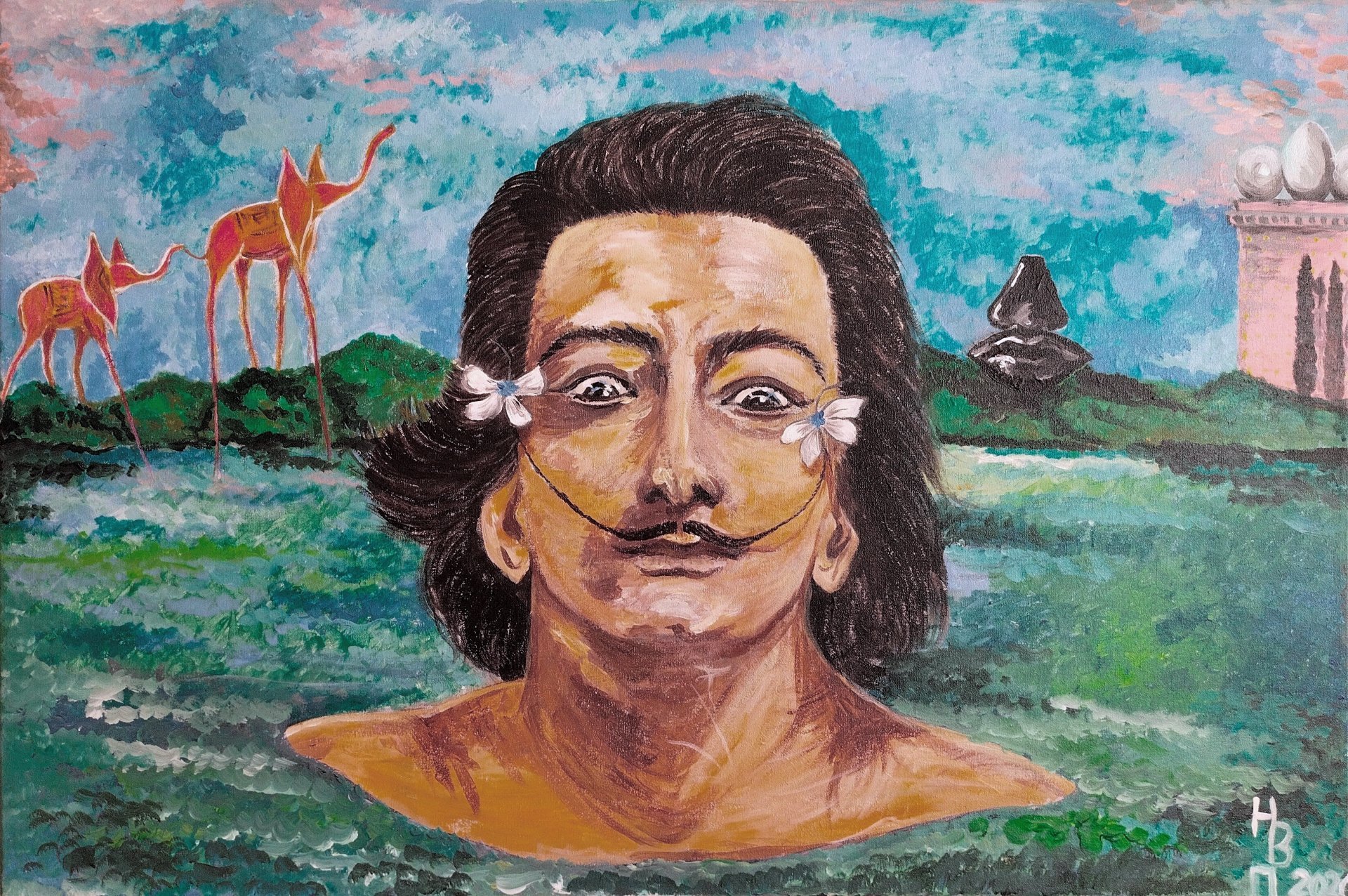 Salvador: The Secret Behind the Mask Painting by Natali Shevale