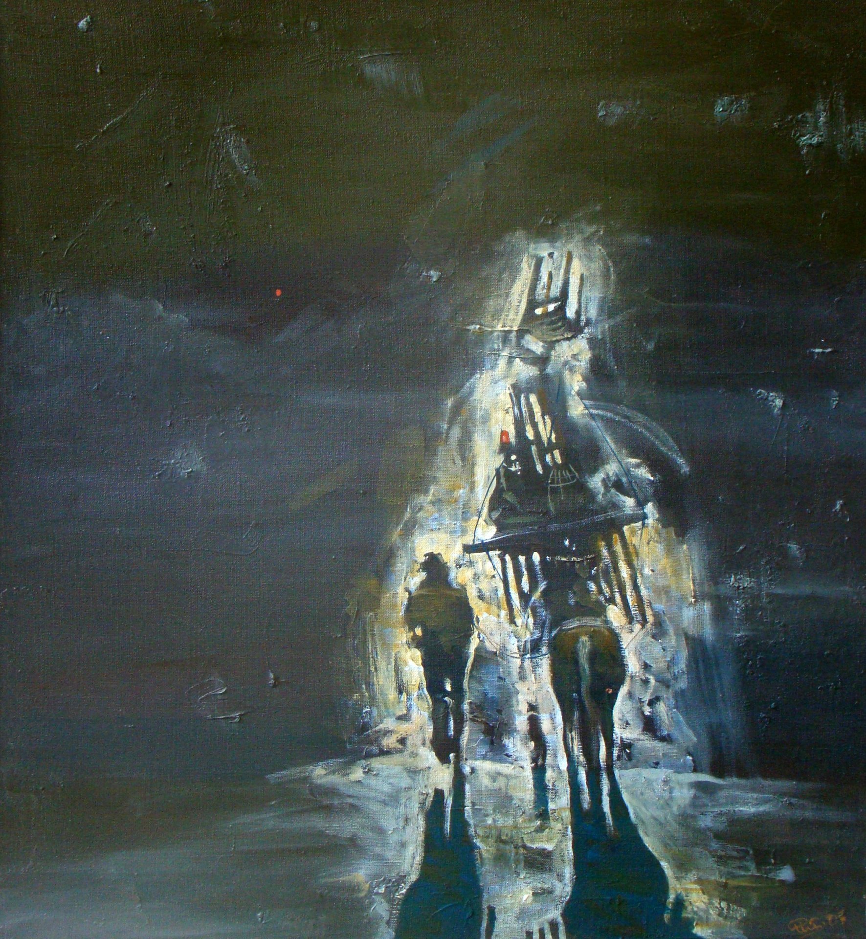 THE LONG SHADOWS OF MIGRANTS Painting by Serhiy Roy