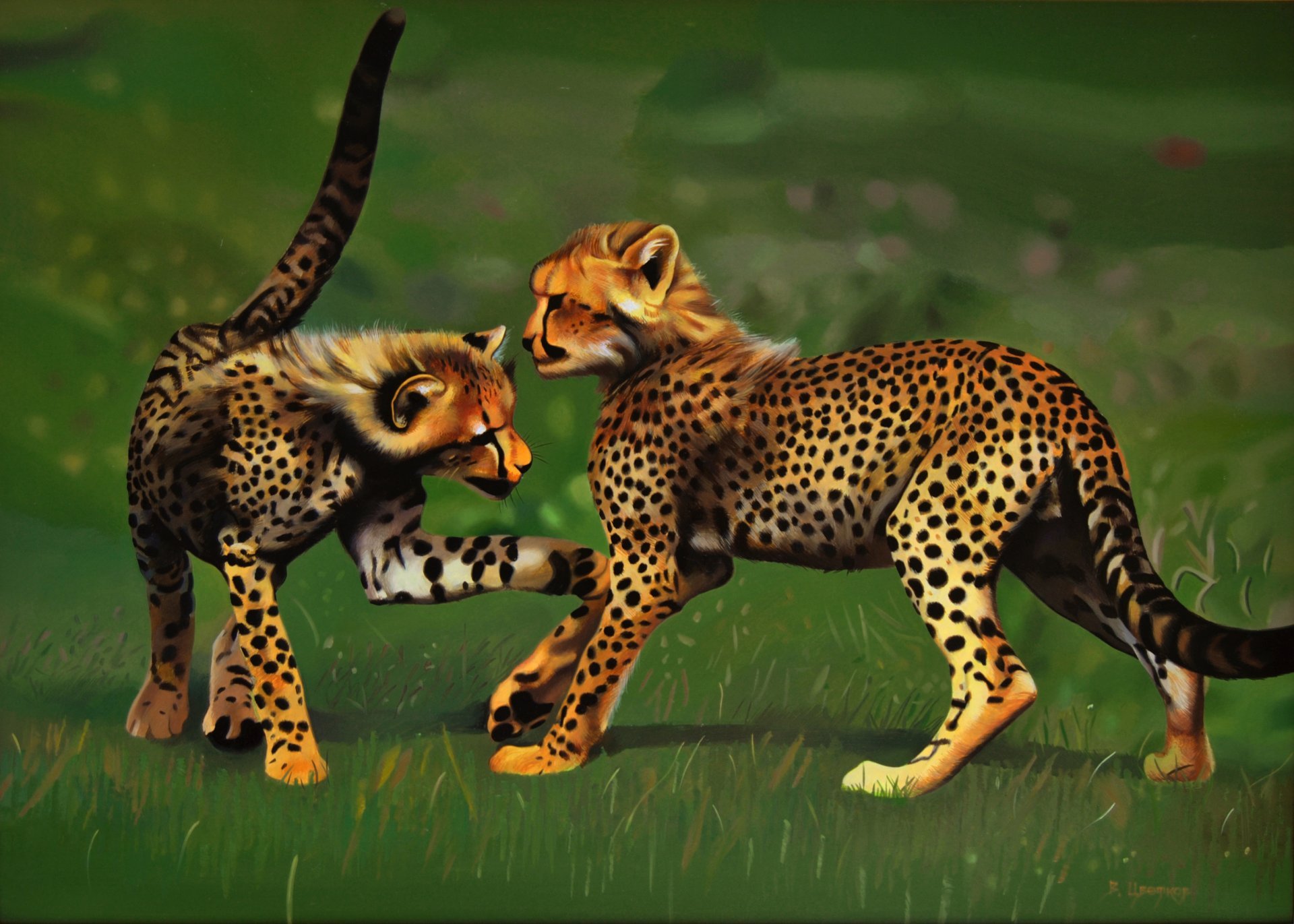 Majestic Cheetah on Safari Painting by Valeri Tsvetkov