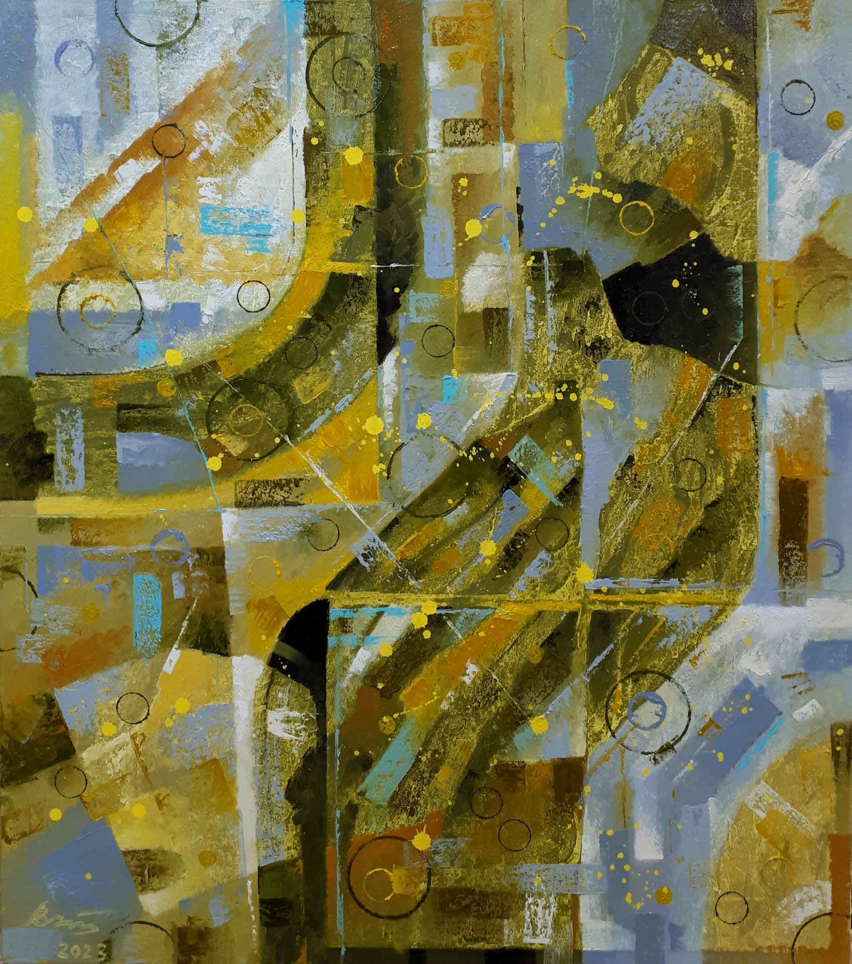 Green line Painting by Serhii Voichenko - Jose Art Gallery