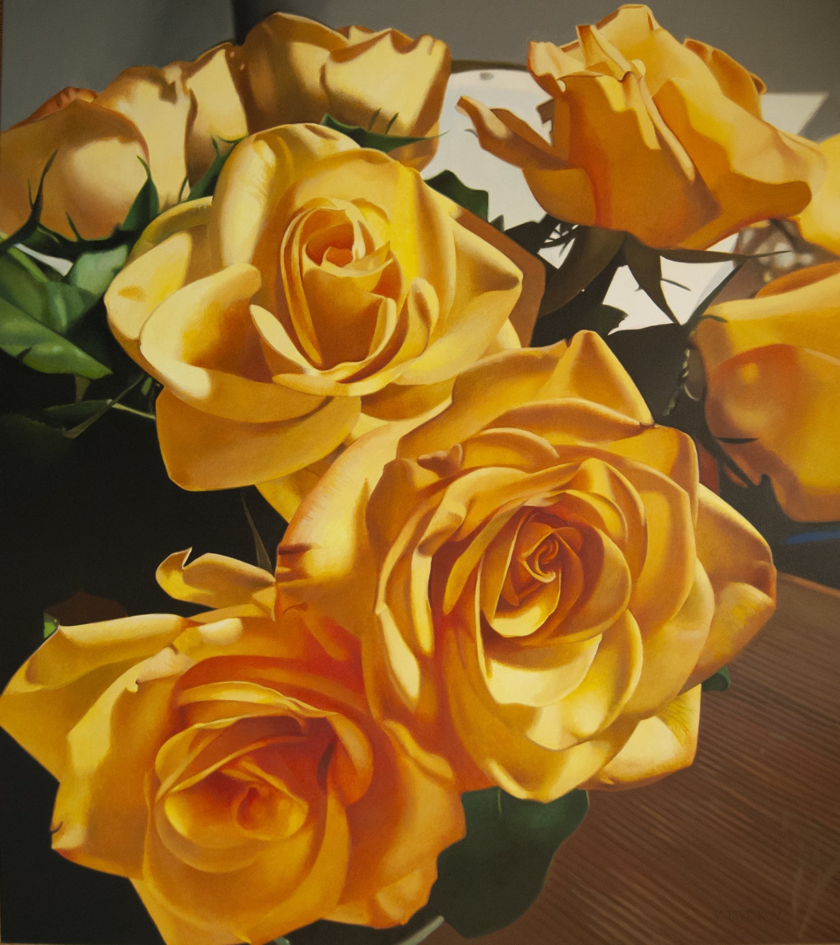 Yellow Roses Painting by Valeri Tsvetkov - Jose Art Gallery
