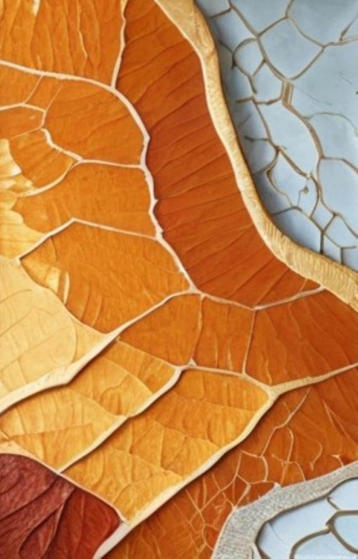 Textured Orange Edges Painting by Darya Dubrovskaya