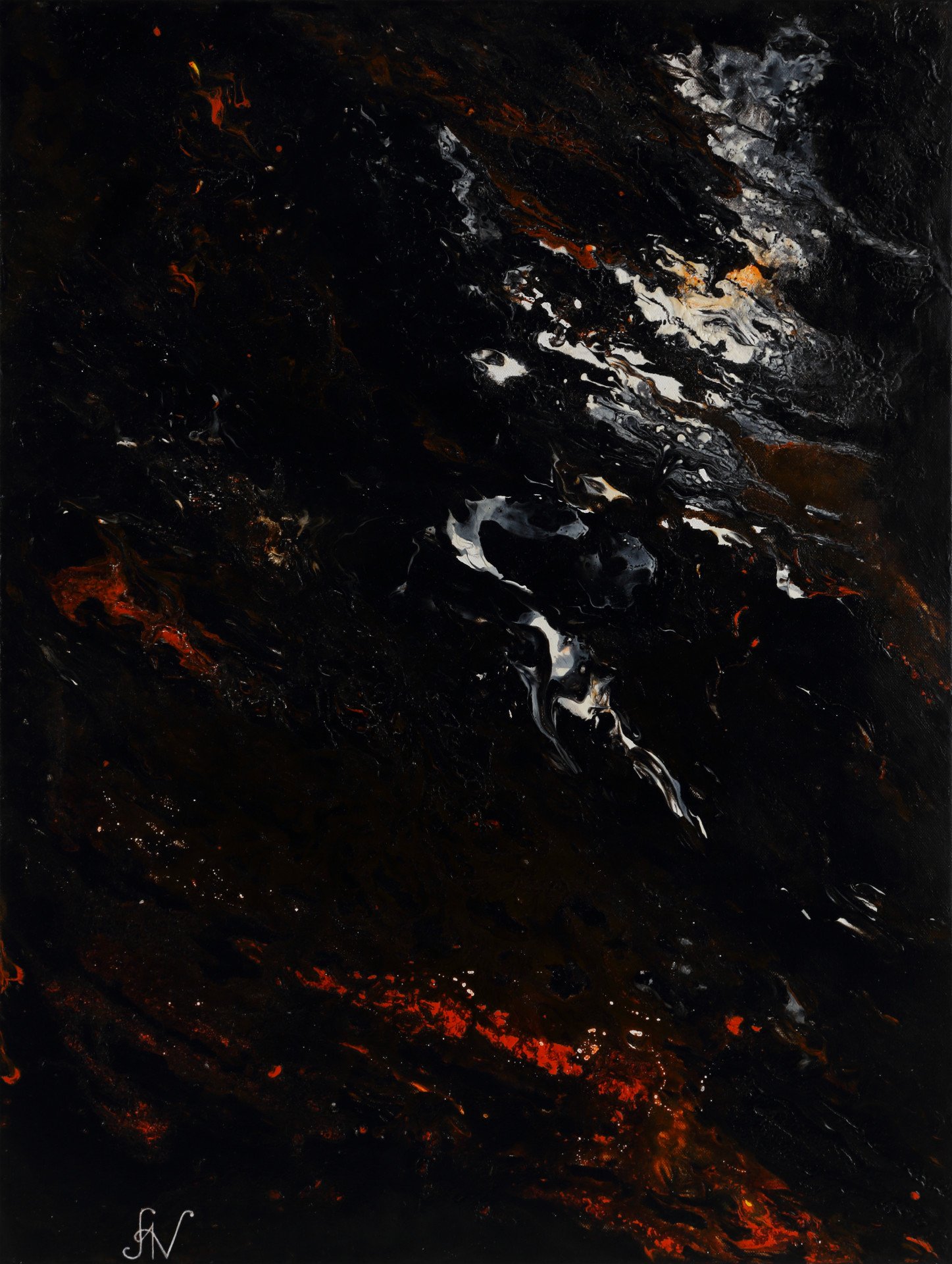 The Volcano Eruption Painting by Anna Dobzhanskaya and Vlad Sabo