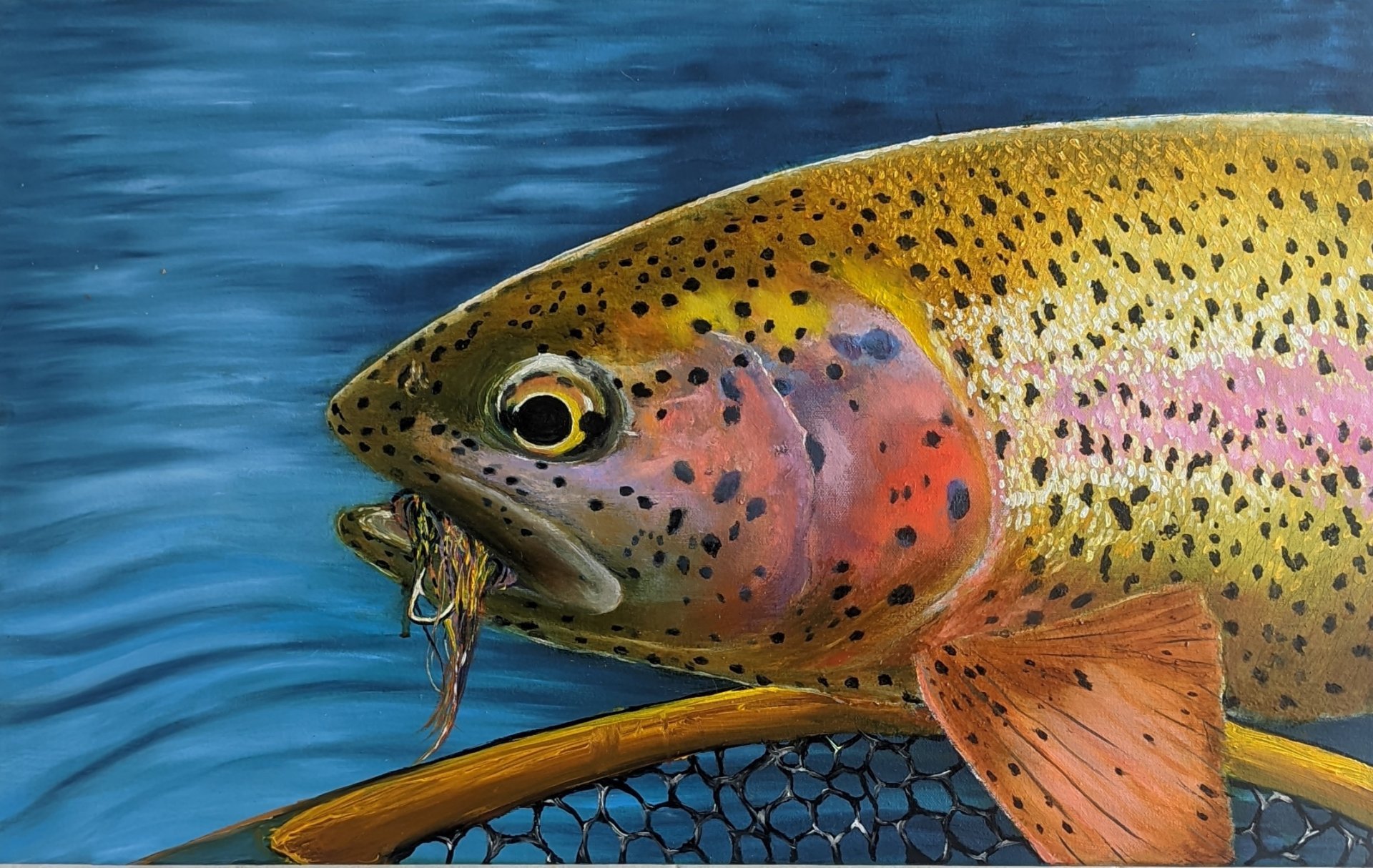 Rainbow Trout Painting Painting by ArKo - Jose Art Gallery