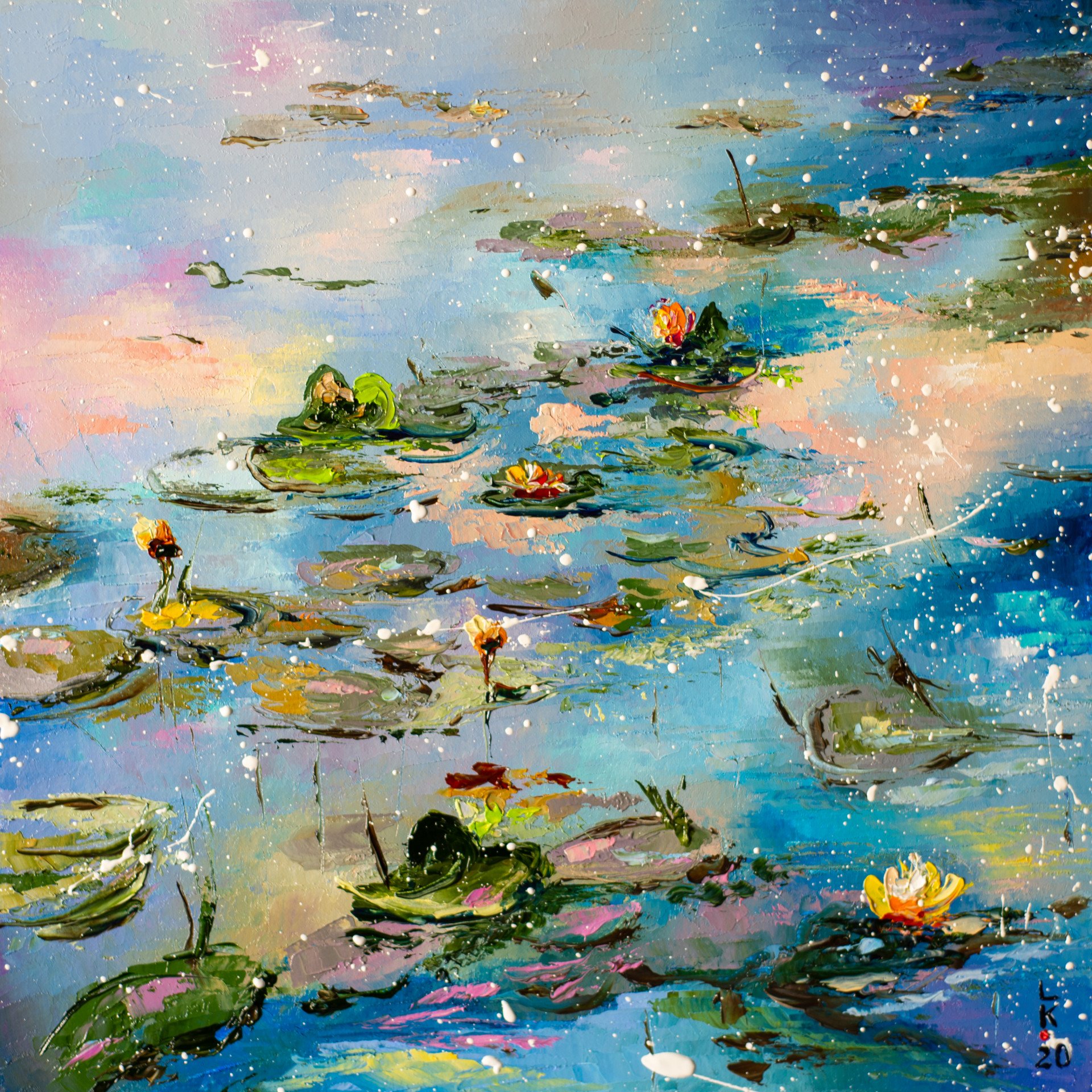 Evening pond Painting by Liubov Kuptsova - Jose Art Gallery