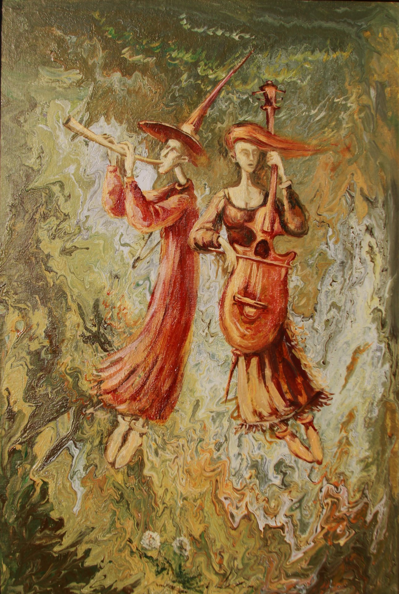 Love and Music Drawing - Oksana Potomkina - Jose Art Gallery