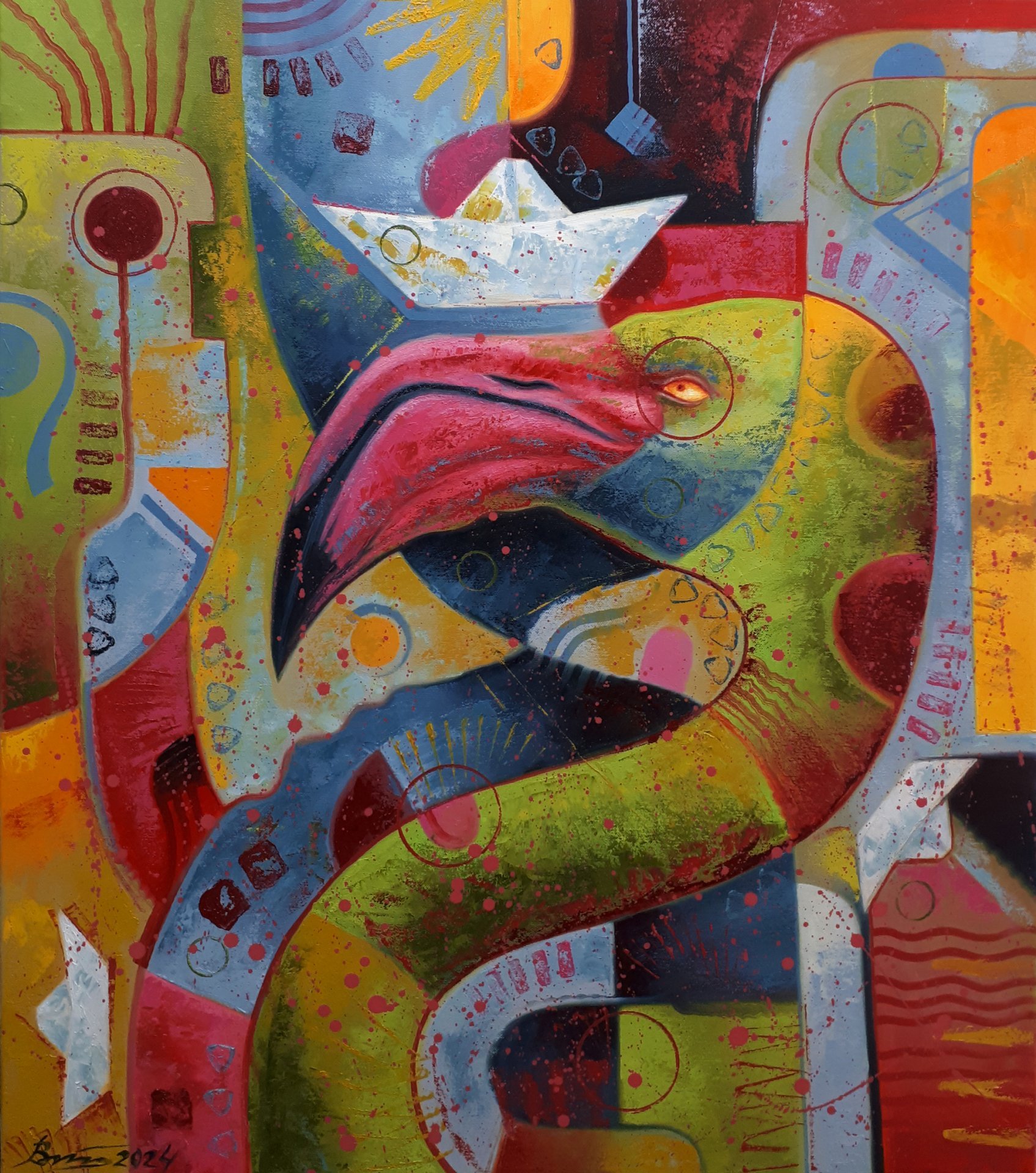 Captain Flamingo Painting by Serhii Voichenko