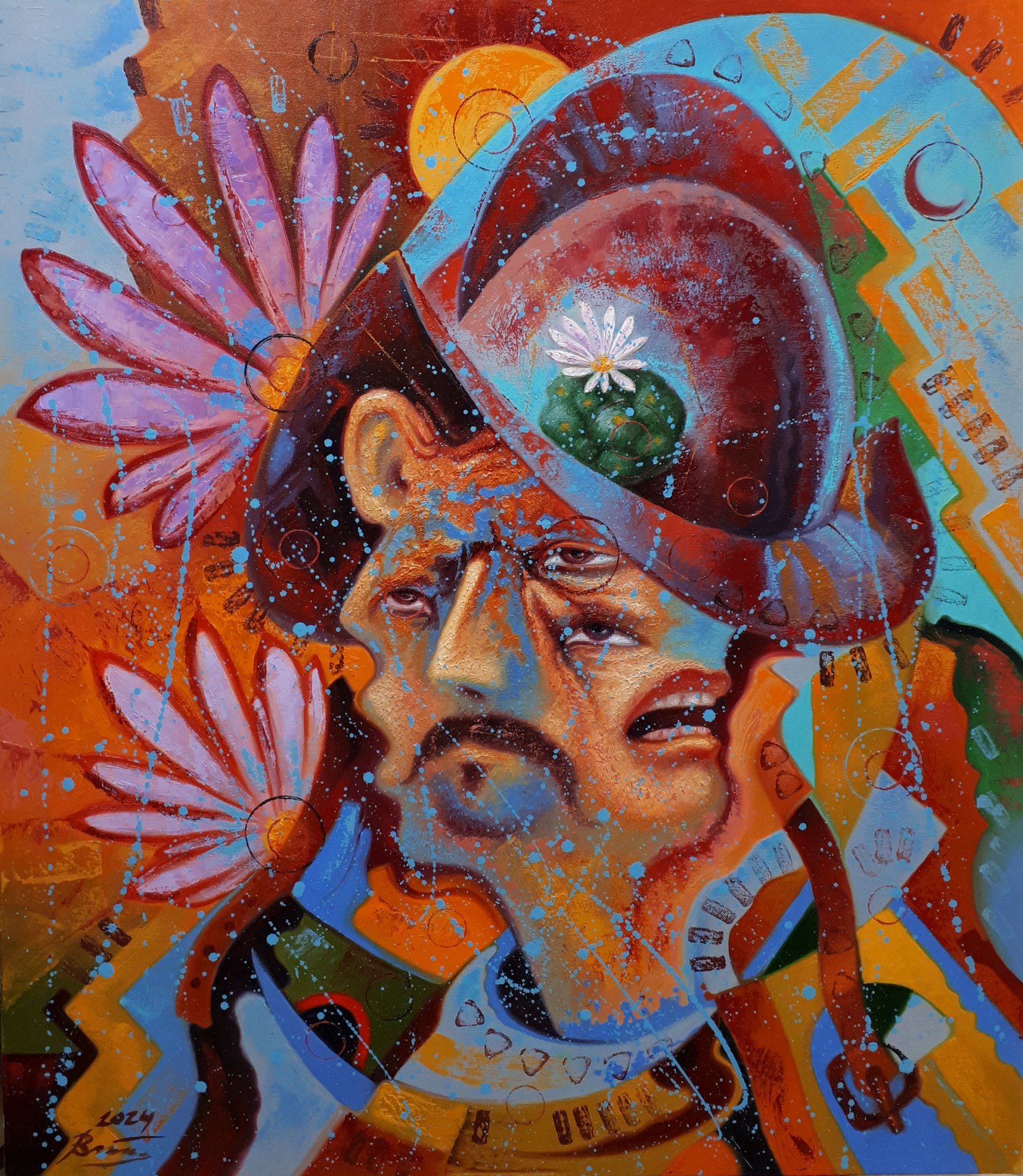 Conquistador and Peyote Painting by Serhii Voichenko