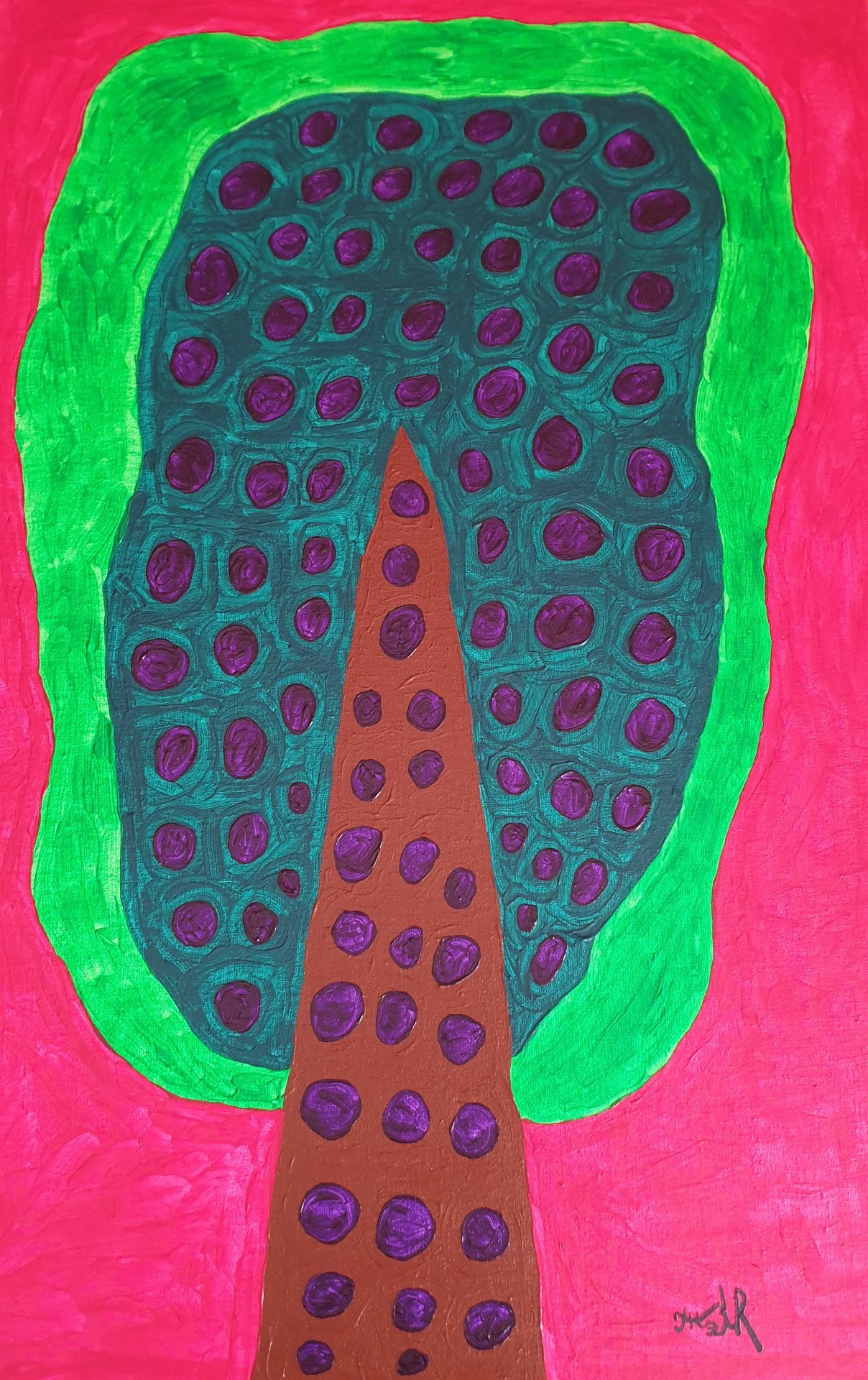 Big plum tree 1 Painting by Arina Mari - Jose Art Gallery