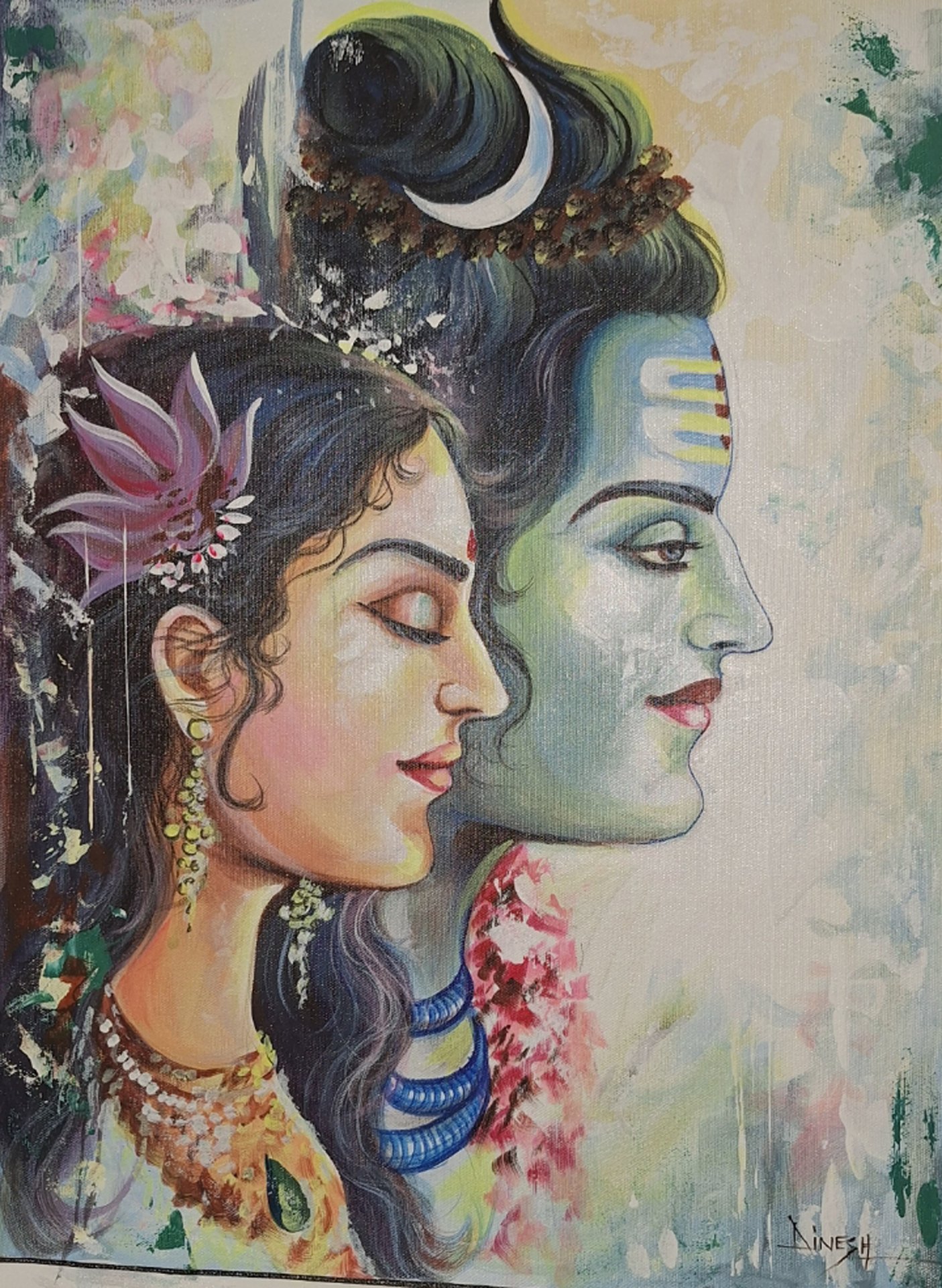 Shiva painting, lord Shiva art Painting by Manish Vaishnav