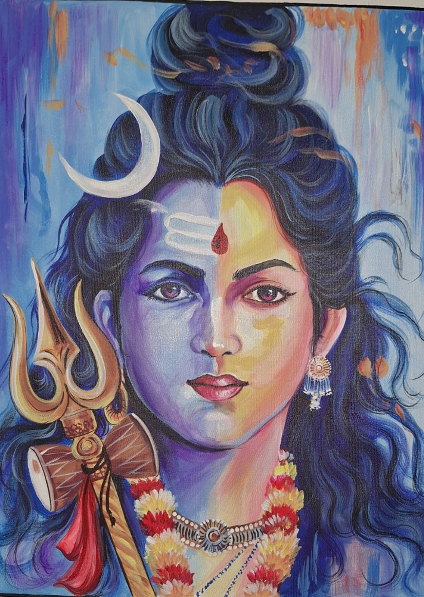 Shiva's Aura: Divine Harmony Painting by Manish Vaishnav