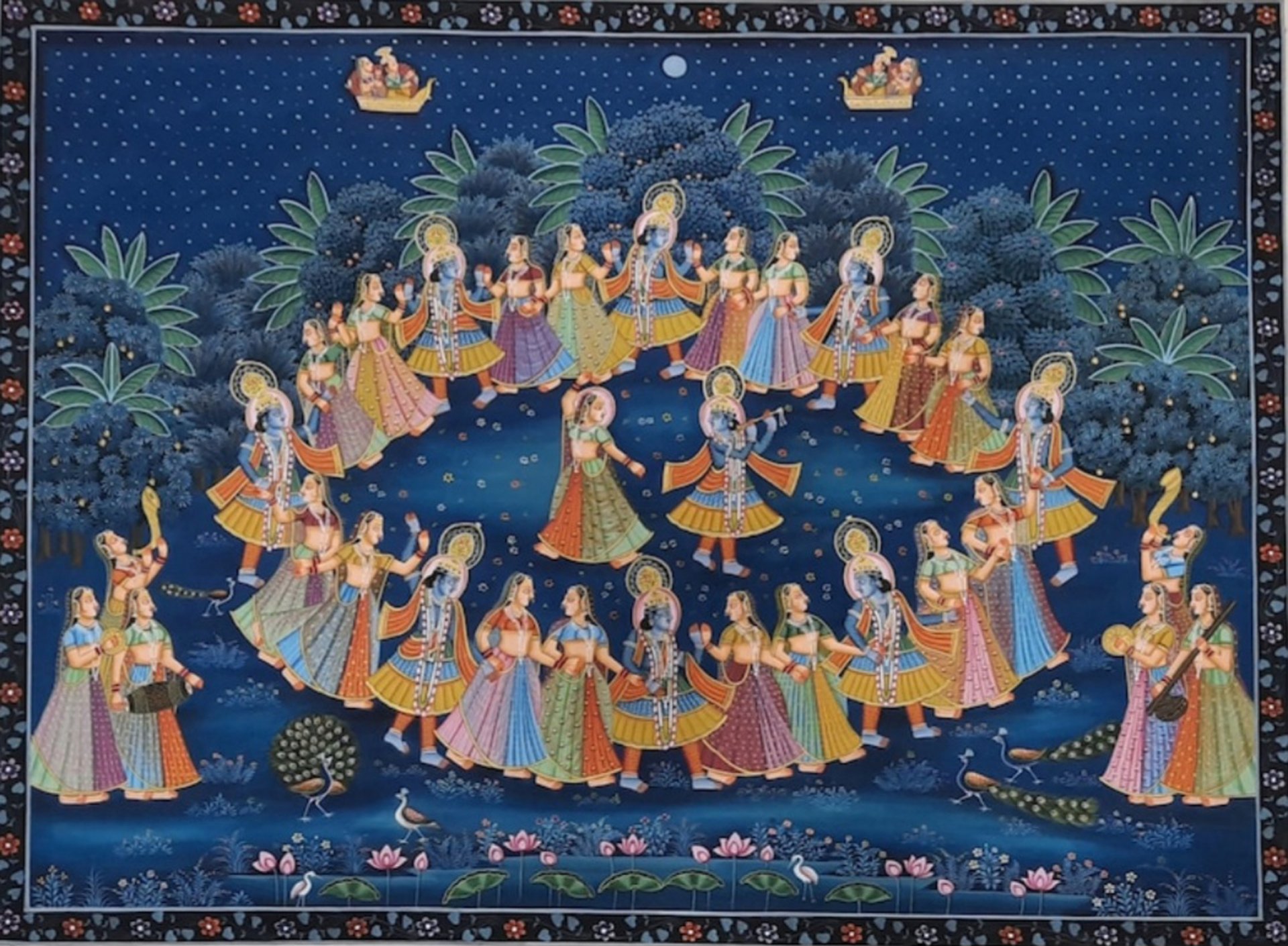 Krishna's Divine Love Dance Painting by Manish Vaishnav