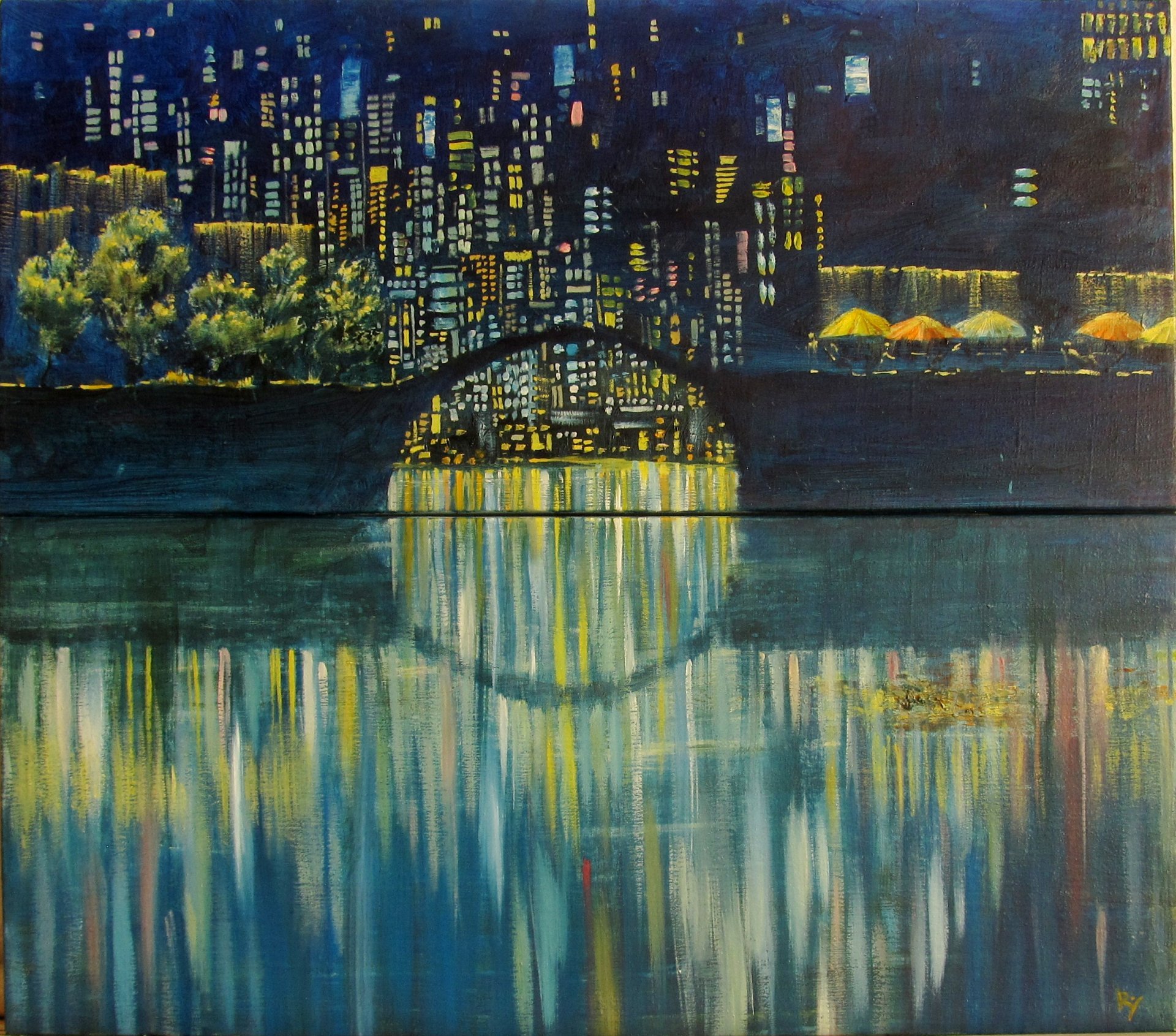 LIGHTS OF THE BIG CITY (DIPTY Painting by Serhiy Roy