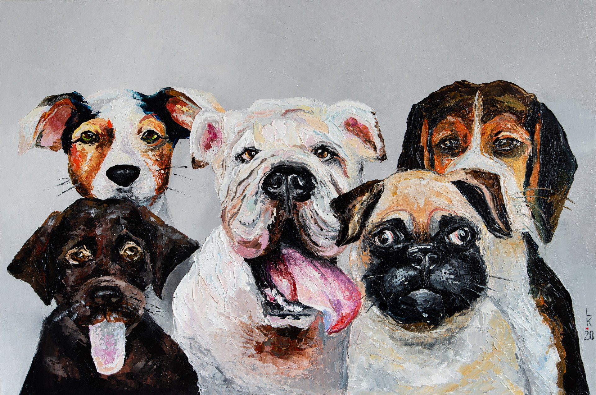 Company of dogs Digital Art - Liubov Kuptsova