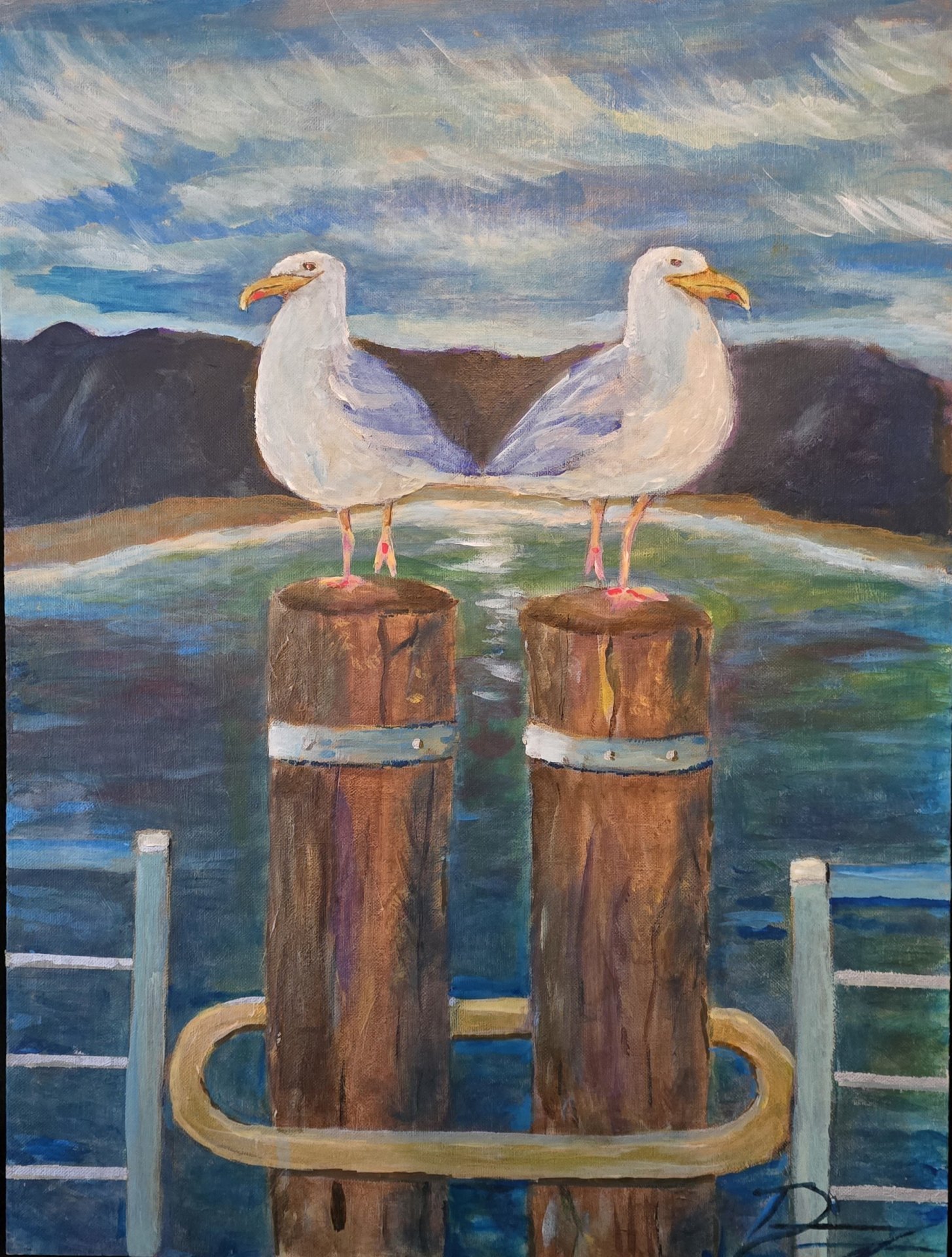 Dual Gaze Painting by Danny Ellison - Jose Art Gallery