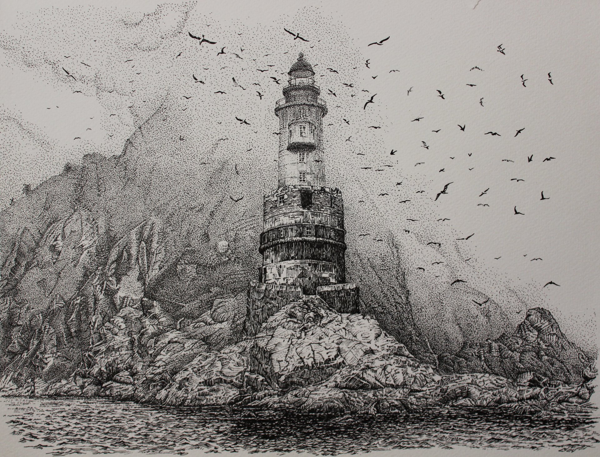 Aniva the Lighthouse Drawing - Spartak Chernyshov