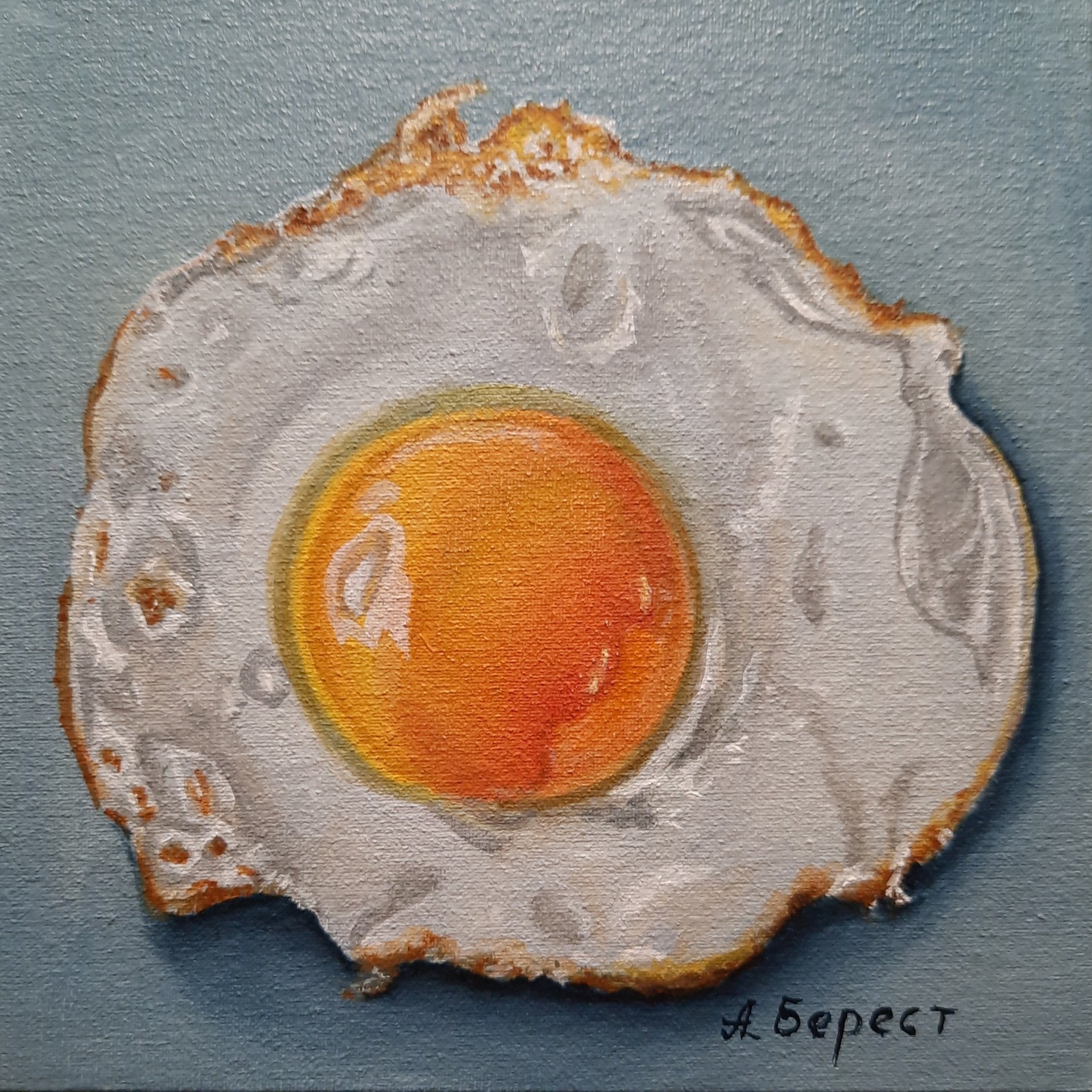 Fried eggs Painting by Olena Berest - Jose Art Gallery