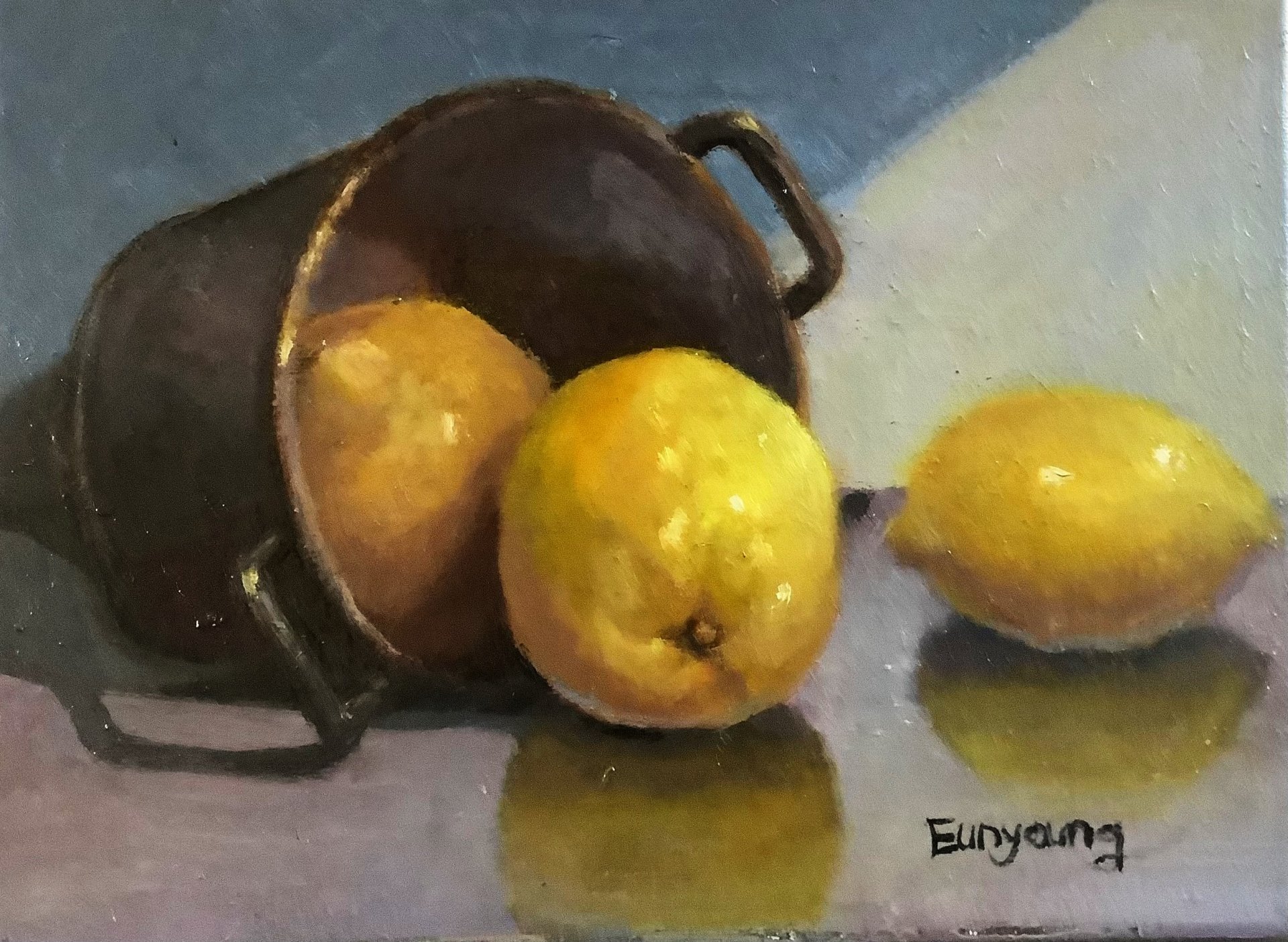 Lemon Citrus Still Life 2023 Painting by Eun Yun