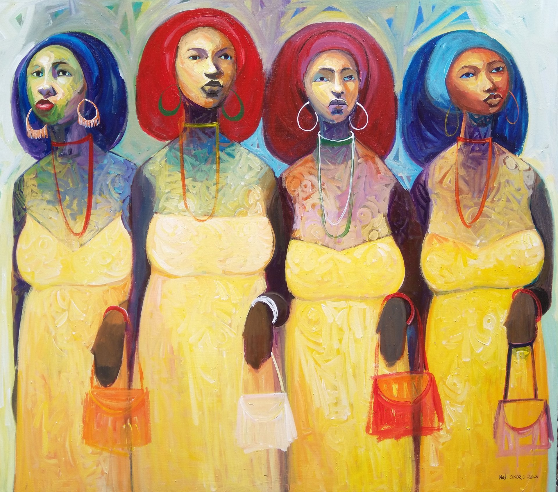 Influence in power Painting by Nat Okoro - Jose Art Gallery