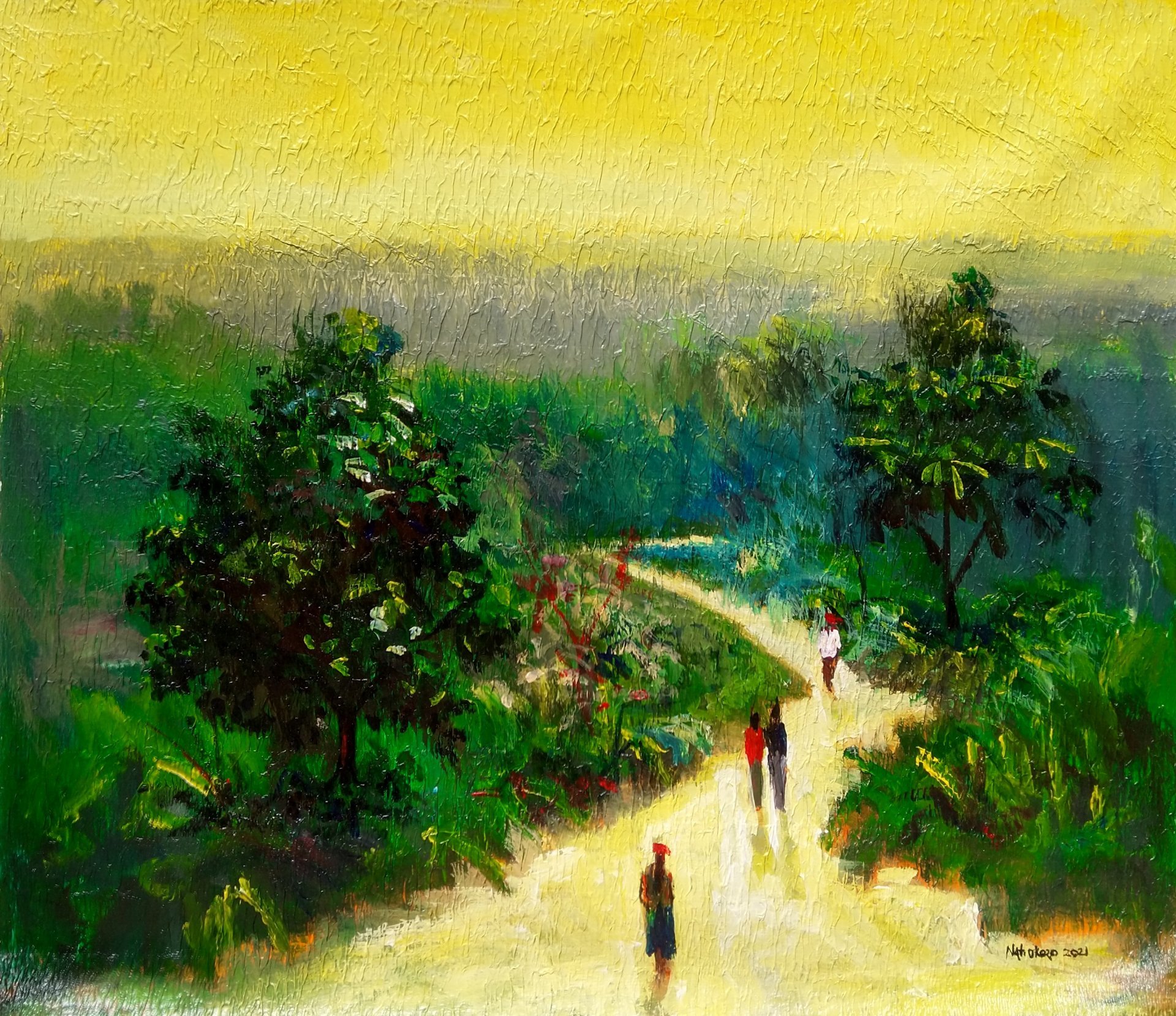 Our land Painting by Nat Okoro - Jose Art Gallery