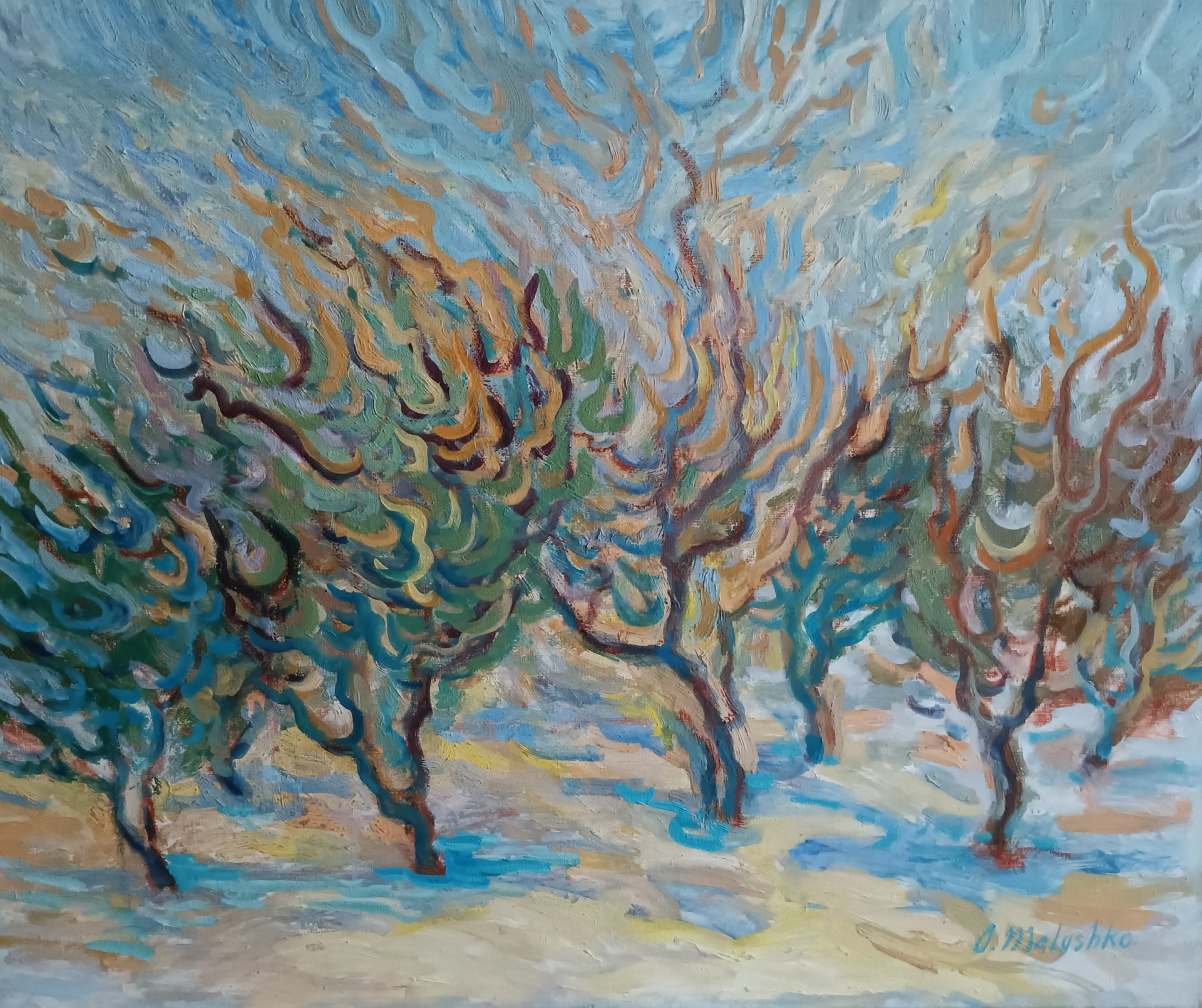 Lilac grove. Painting by Alexandra Malyshko