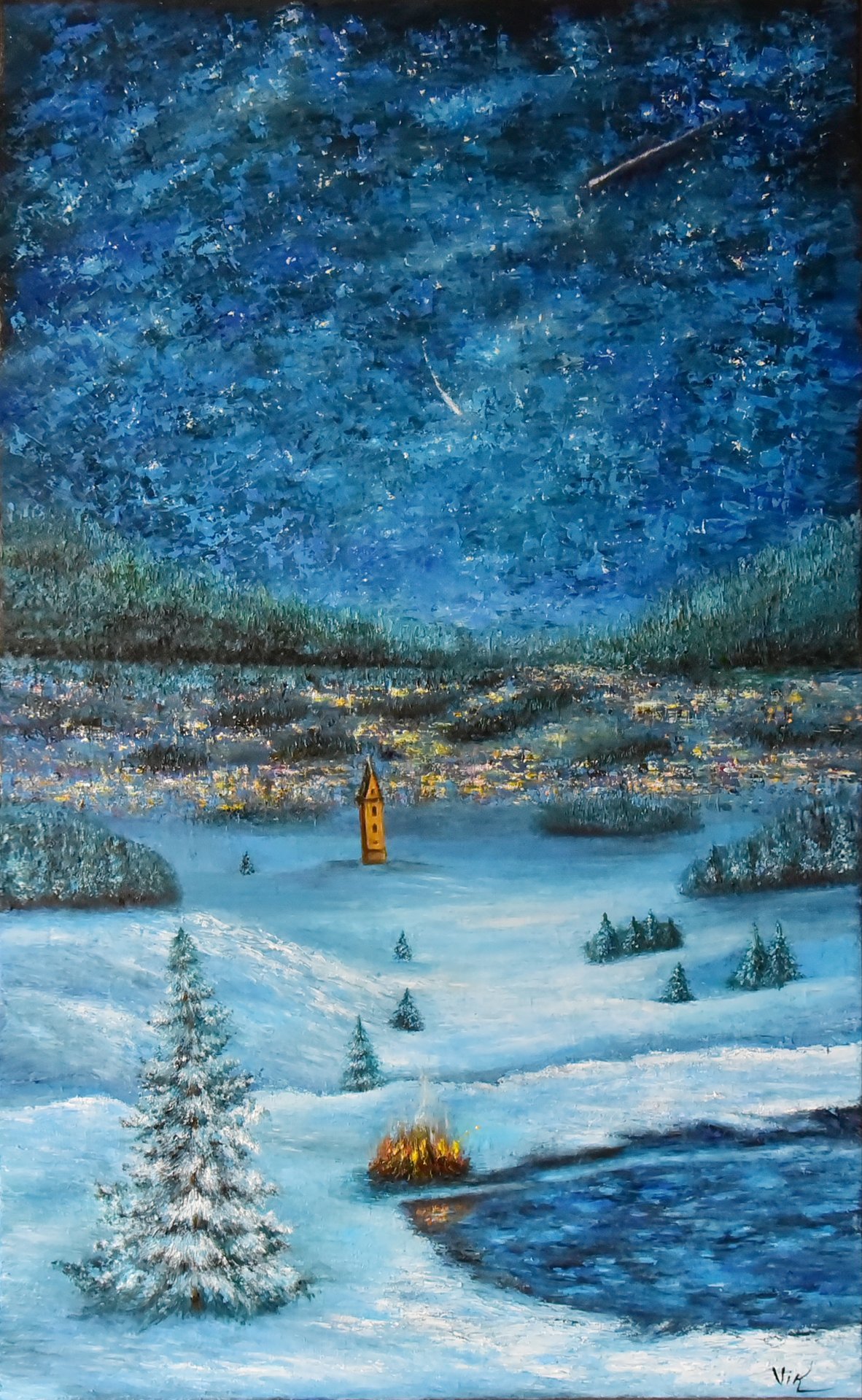 New Year Painting by Viktoriia Peredrii - Jose Art Gallery