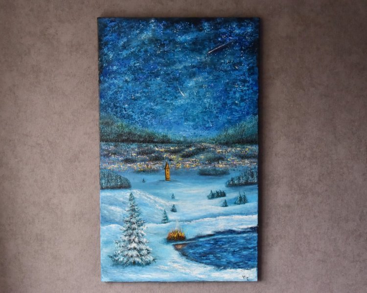 New Year Painting by Viktoriia Peredrii - Jose Art Gallery