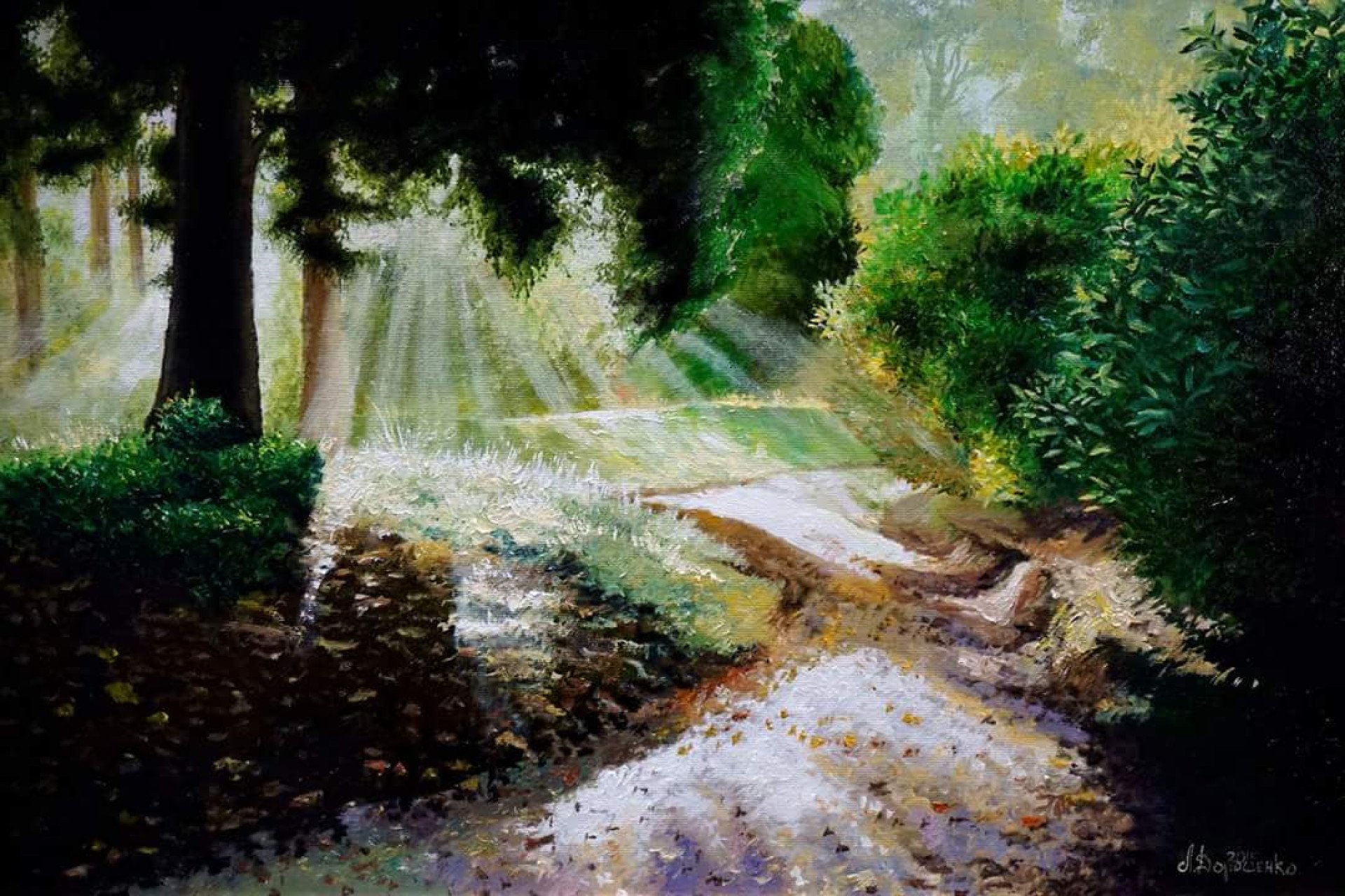 Uman park Painting by Liliia Doroshenko - Jose Art Gallery