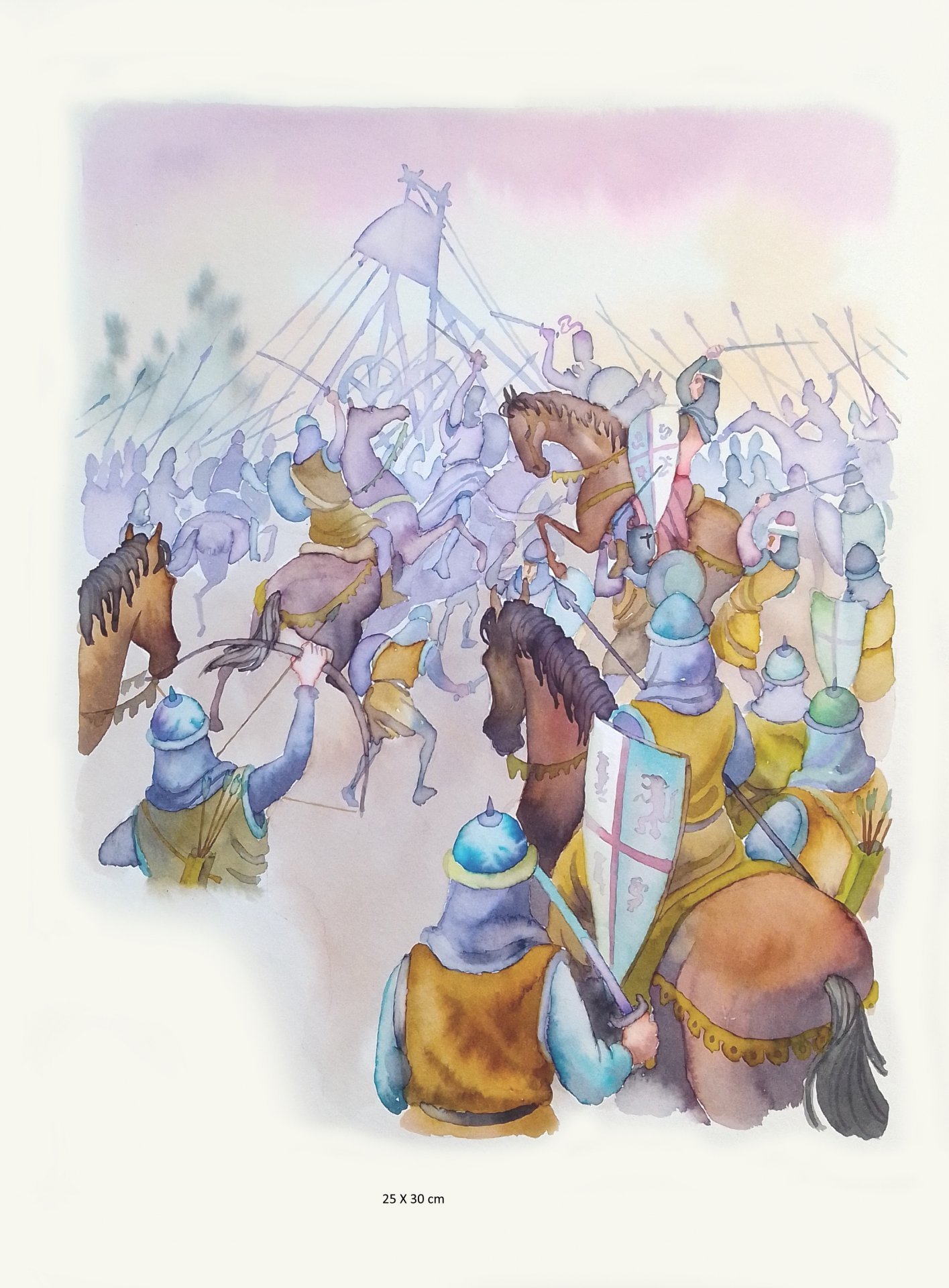 Medieval battle Painting by Manuel U.Lima - Jose Art Gallery