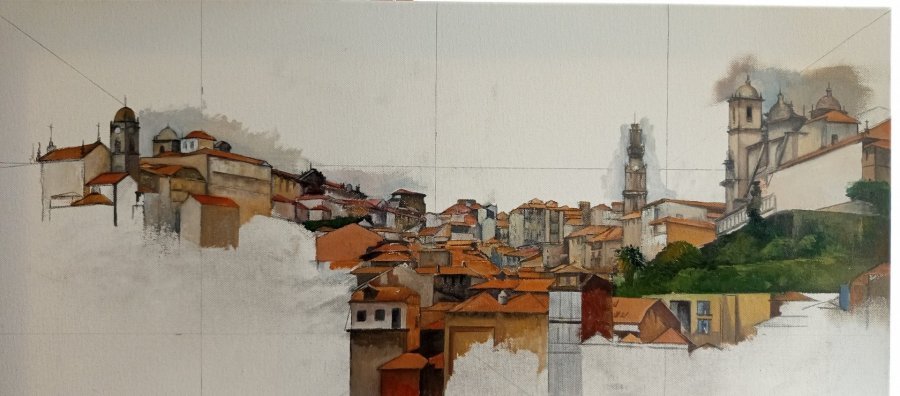 Porto from Gaia: Living History Painting by TOMAS CASTANO