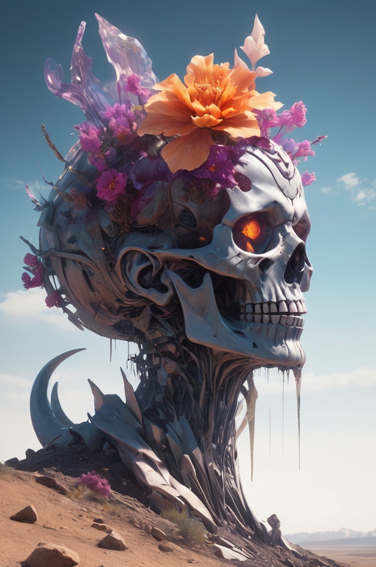 The Blooming Bones of Time Digital Art - Sander Morph