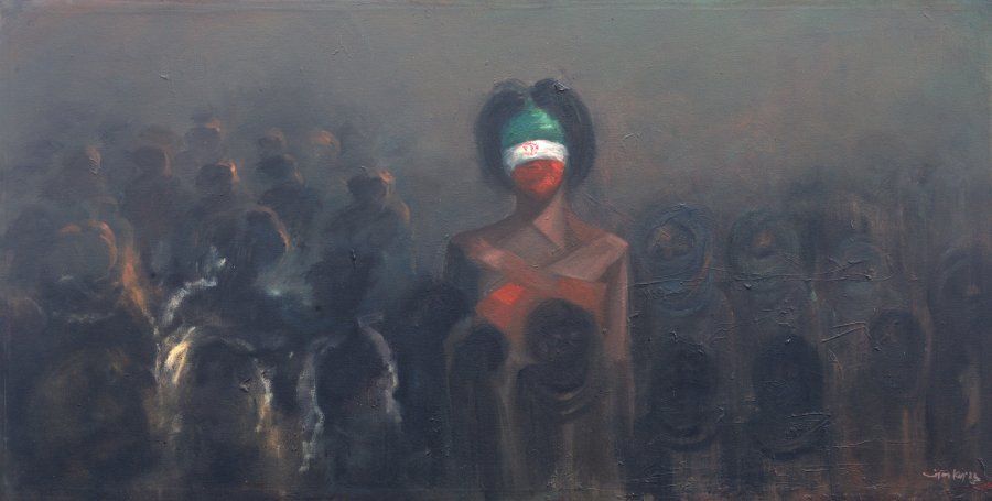 Tribute to mahsa name believe Painting by LITON KAR