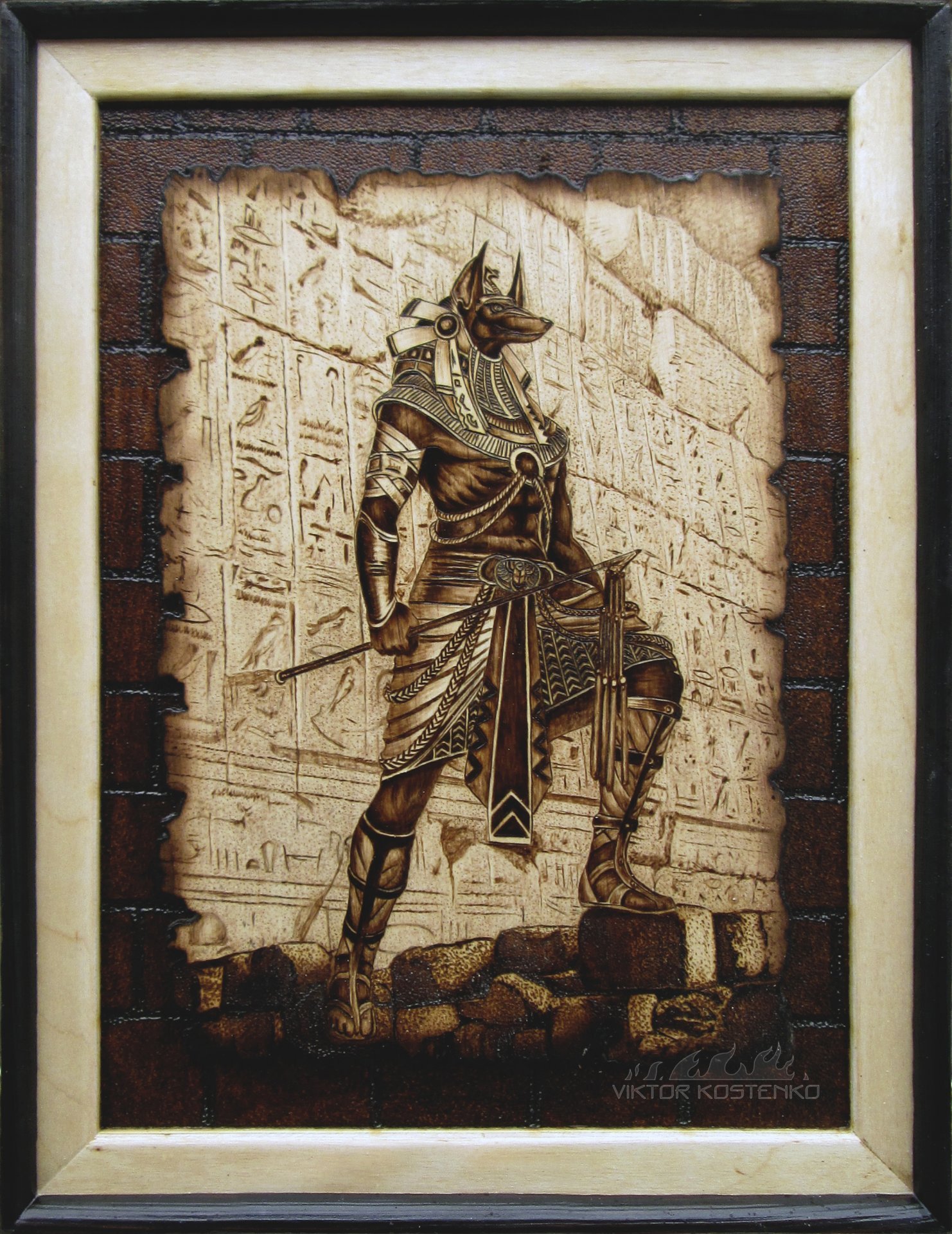 Anubis: Embodiment of Pyrography Drawing - MidgArtDesign