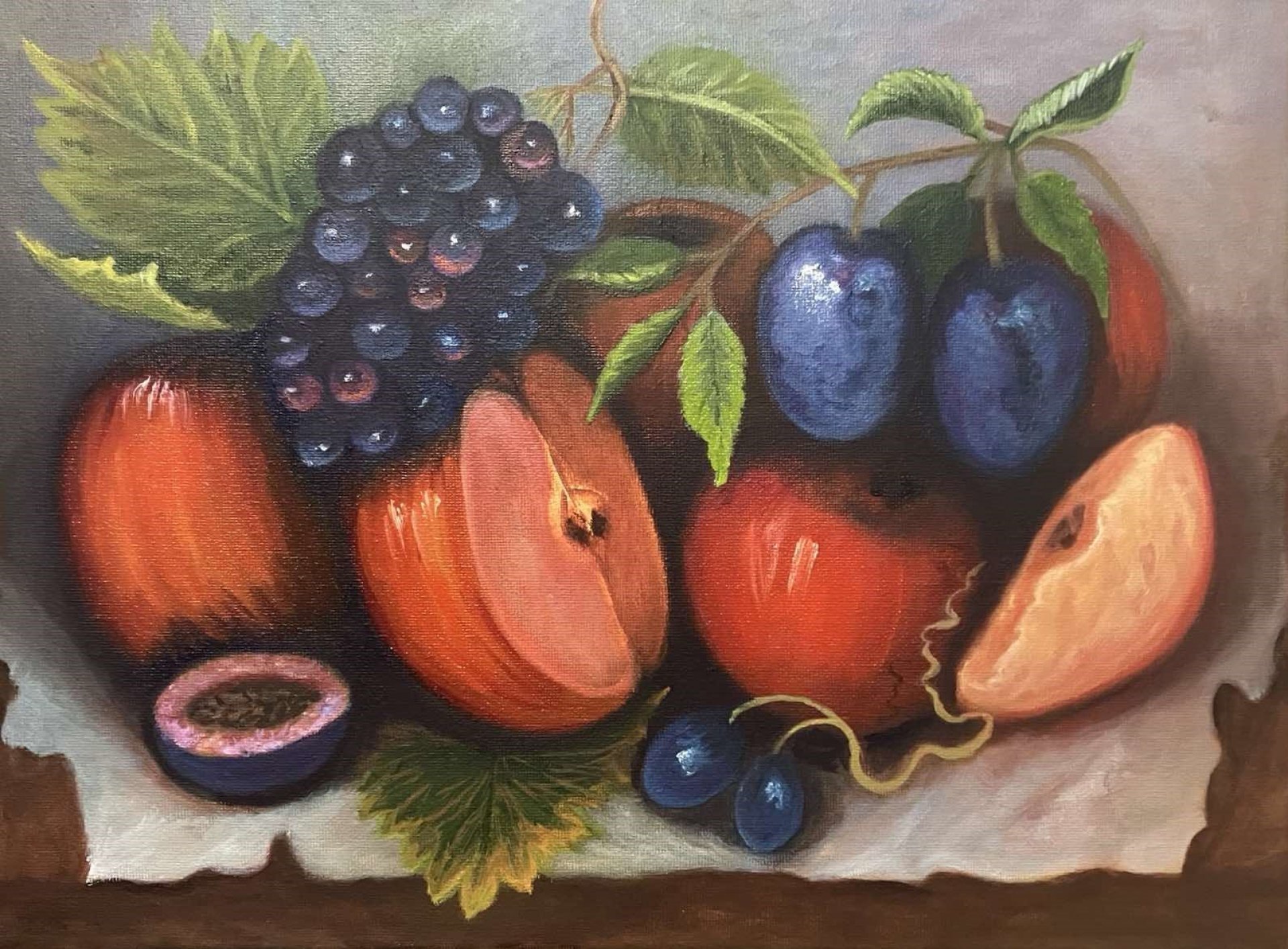 Still life with fruits: Colorful holiday Painting by Liumar.art