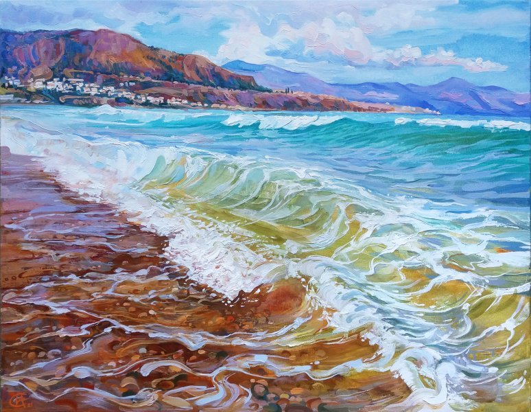 Wave after wave Painting by Irina Andreeva