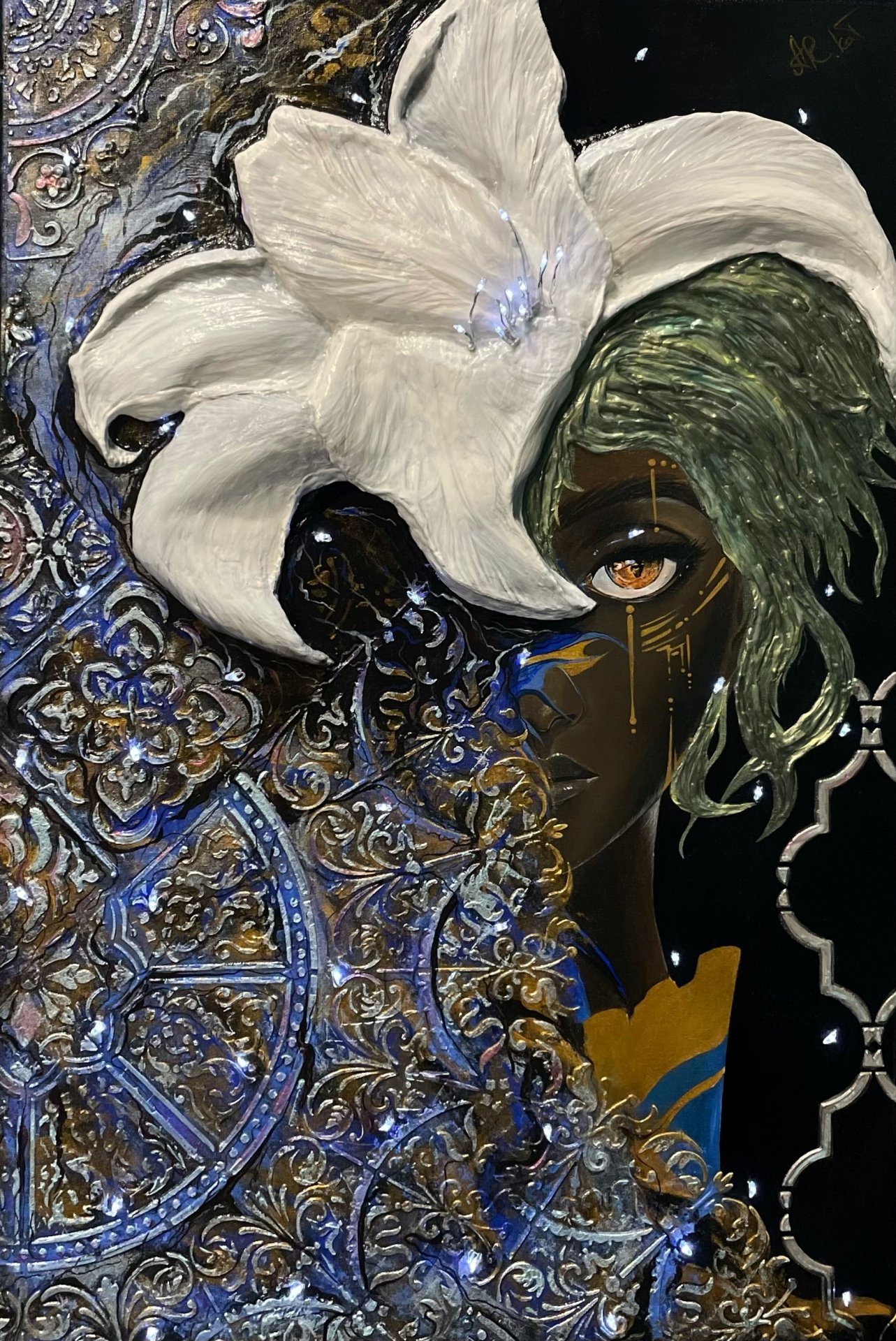 Cosmic Lily: Symbol of Eternity Painting by AR.kaT