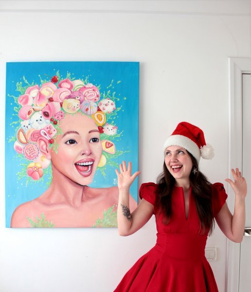 Matcha Portrait Fashion Art Painting by Tetiana Bogdanova