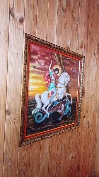 Saint George the Victorious Painting by Victor Ovcharenco