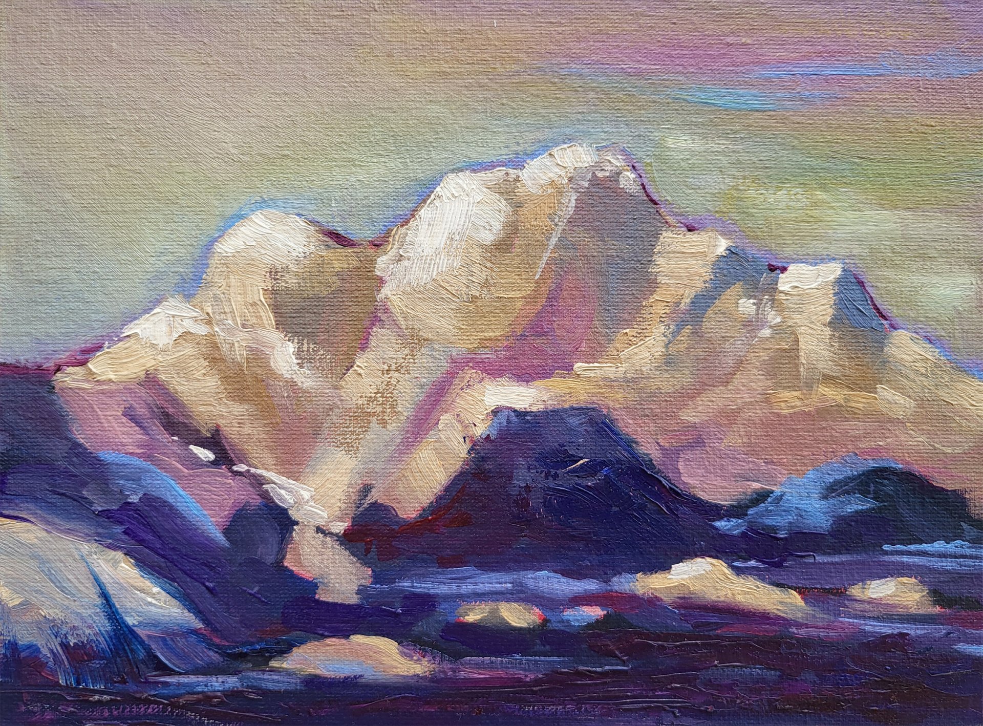 Cold mountains Painting by Andrіі Bychev - Jose Art Gallery