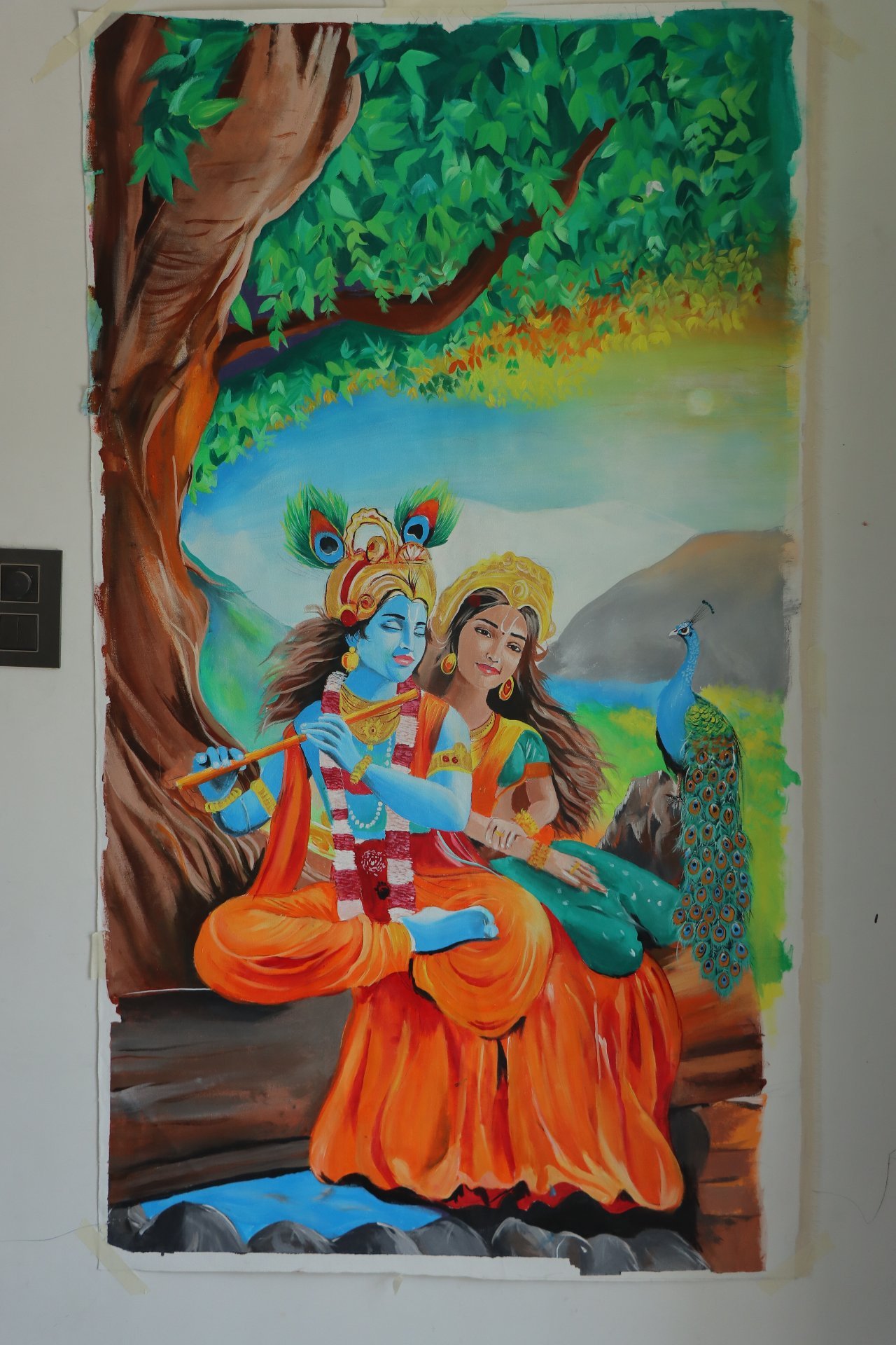 God radhe krishna painting Painting by Nirmal dangi