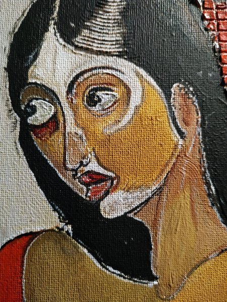 Red Quadrant Painting by Alexander Aksyonov