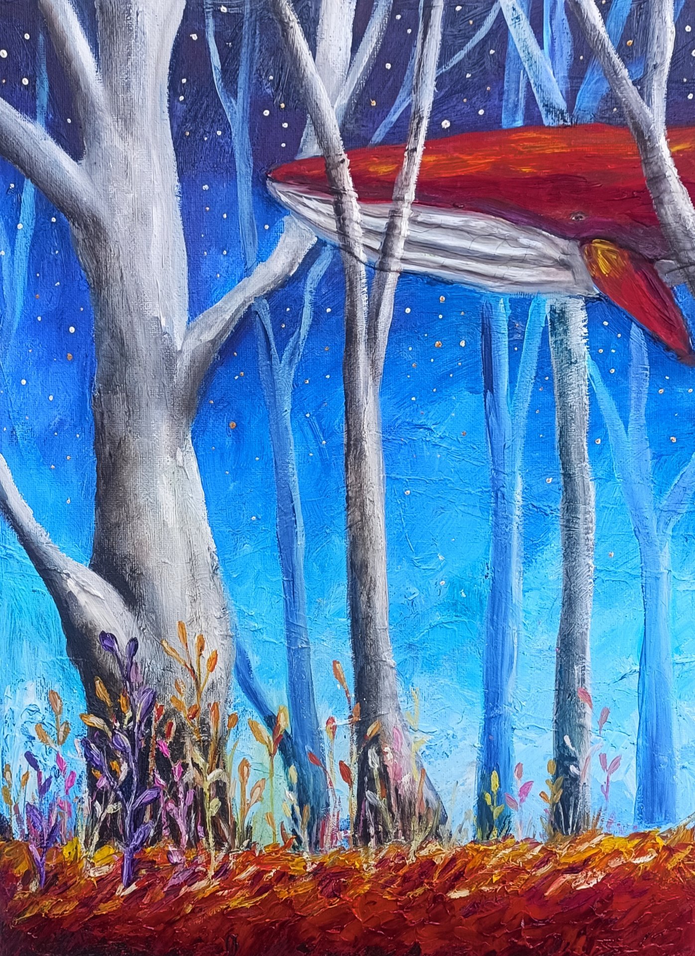 Where Whales Wander the Woods Painting by Evgenia Smirnova
