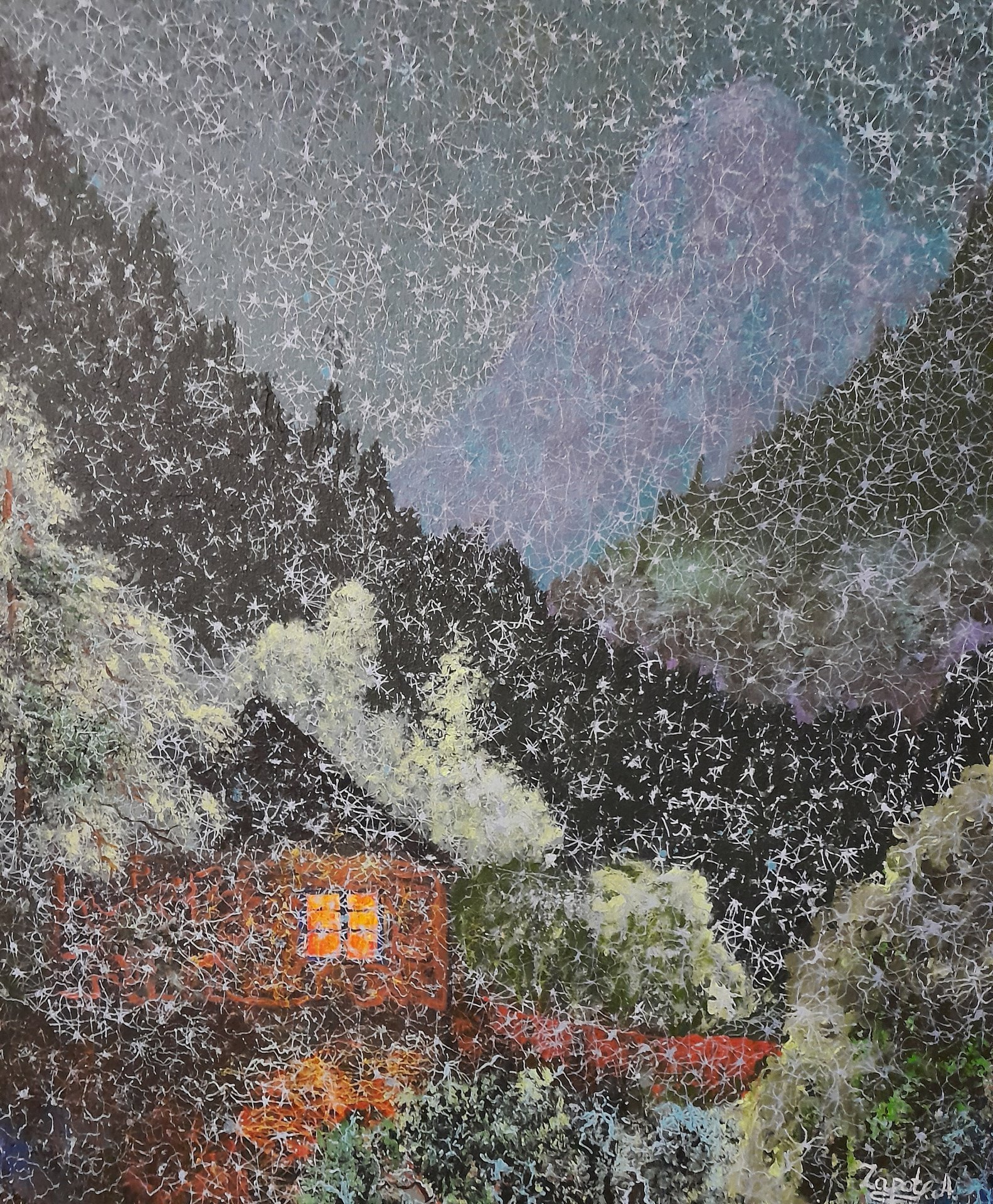 Snowfall in the Alps Painting by Anton Zapotochny(Dovzhenko)