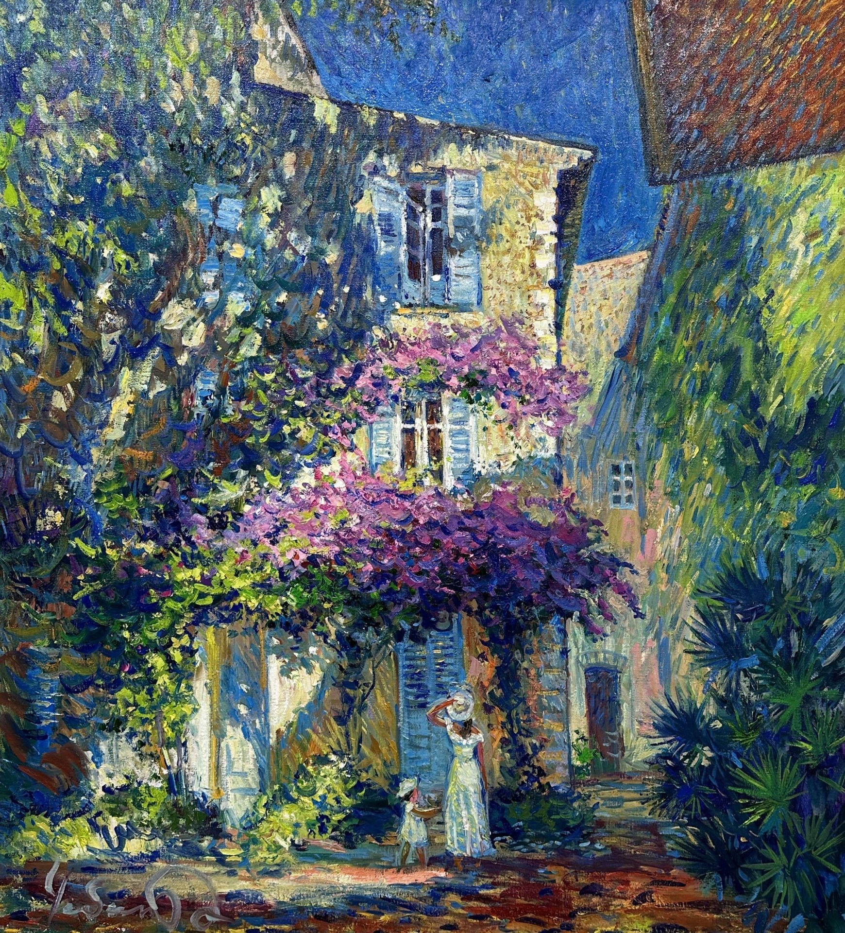 Paradise courtyard Painting by Andrey Chebotaru