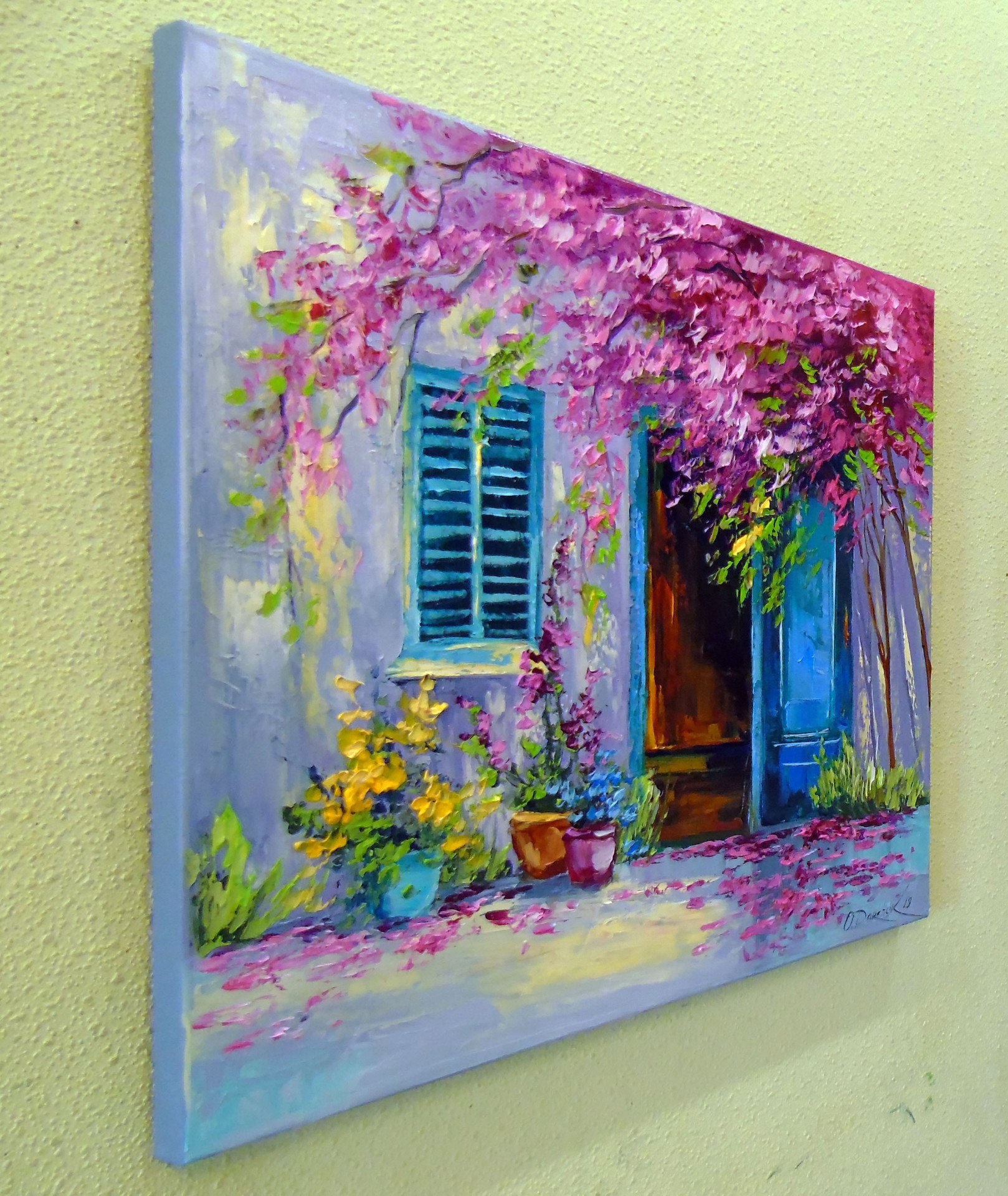 Blooming patio Painting by Olha Darchuk - Jose Art Gallery